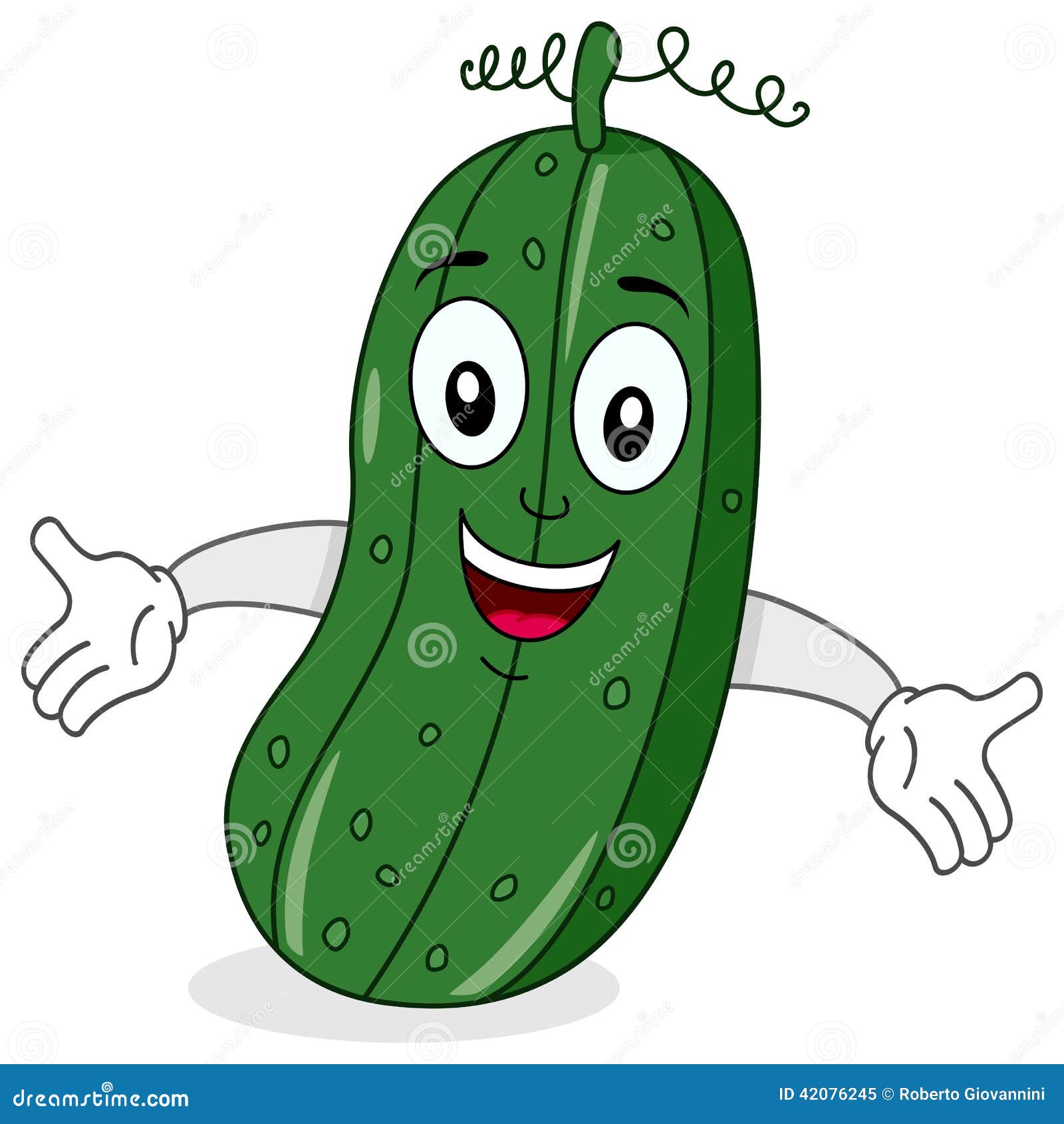 Lustiges Gurken-Charakter-Lächeln Vektor Abbildung - Bild: 42076245