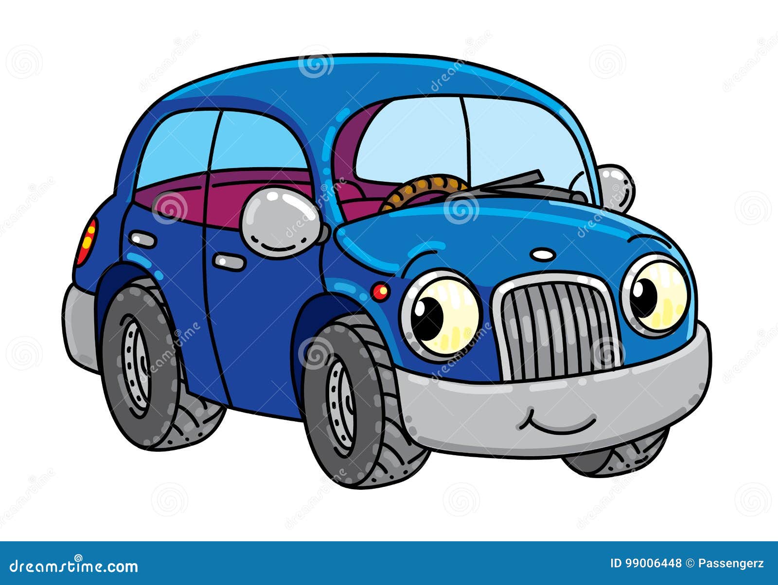 Lustiges Kleines Auto Mit Augen Vektor Abbildung - Illustration von ...