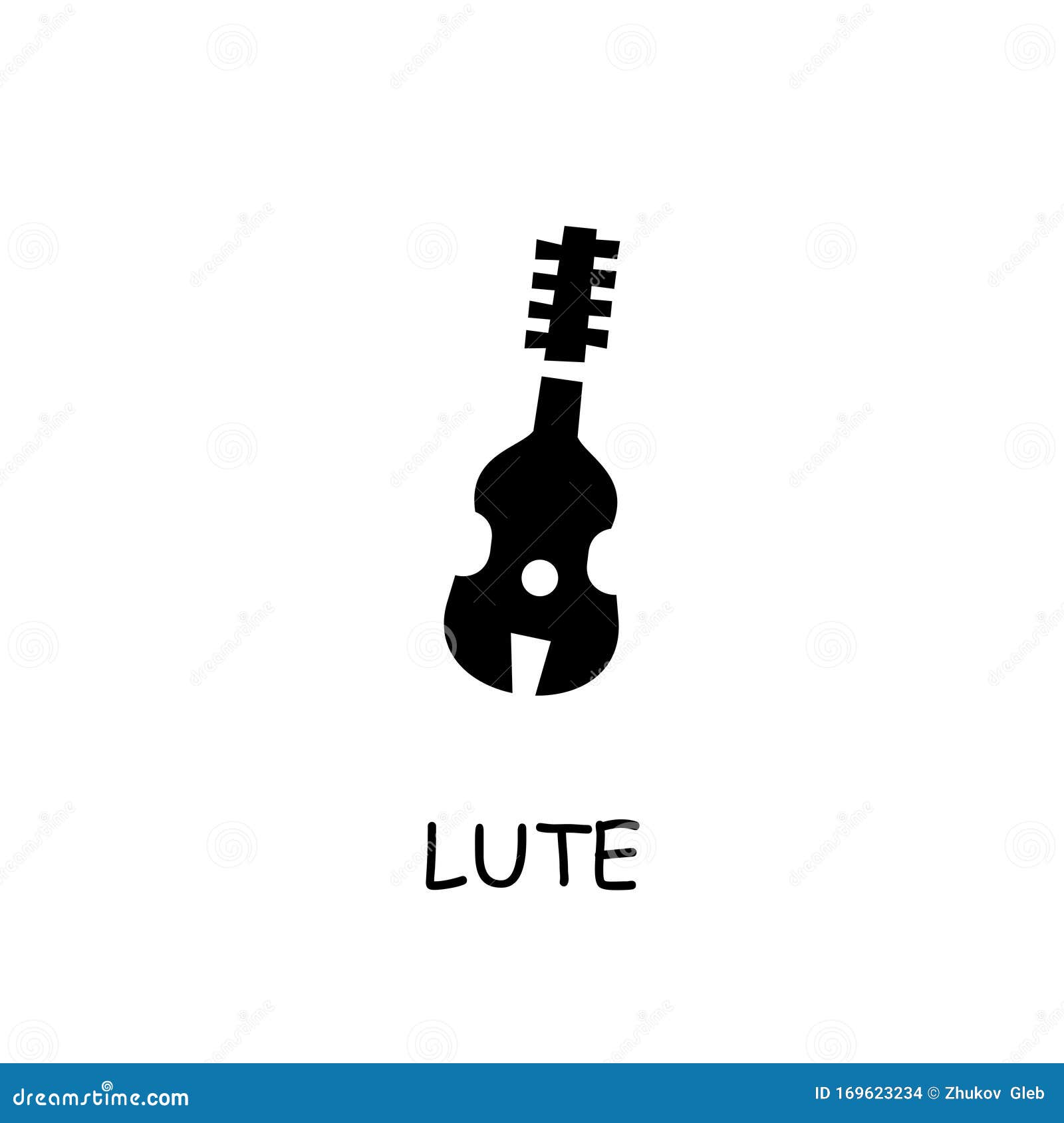 Lute flat vector icon stock illustration. Illustration of kuwait ...