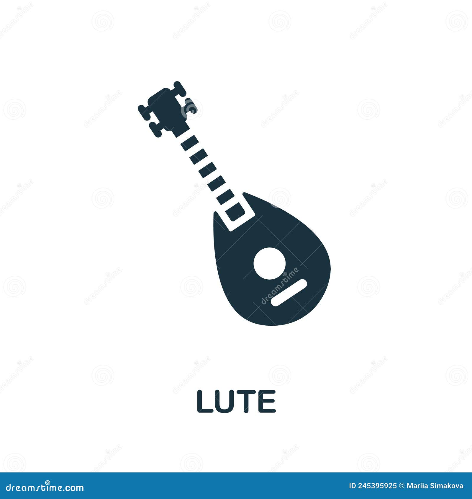Lute Icon. Simple Element from Musical Instruments Collection. Creative ...