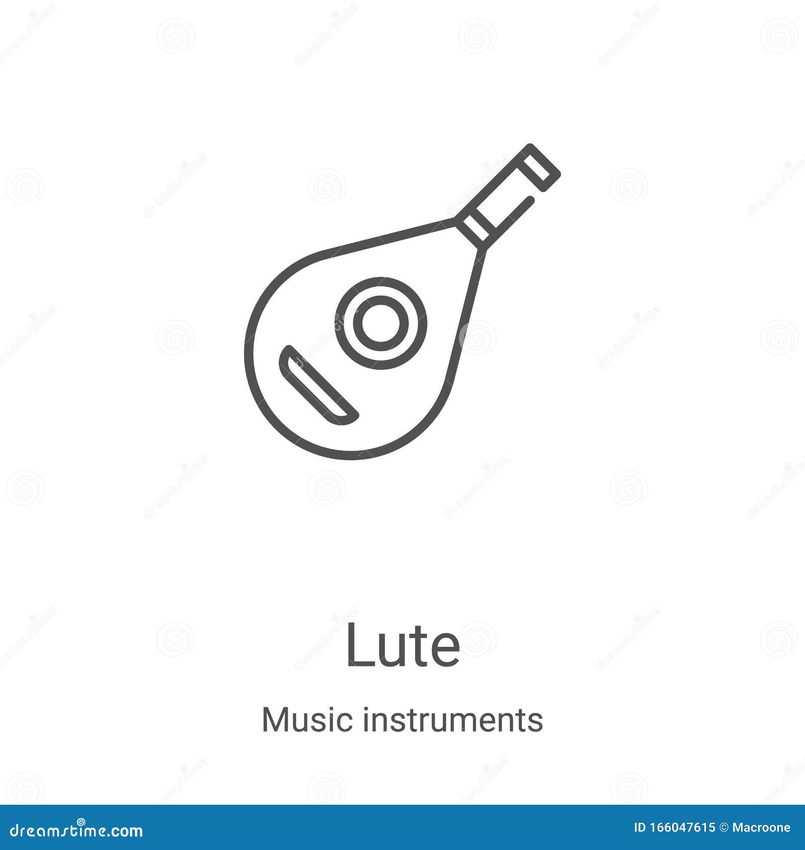 Lute Line Drawing Cartoon Style. String Instrument Lute Clipart Drawing ...