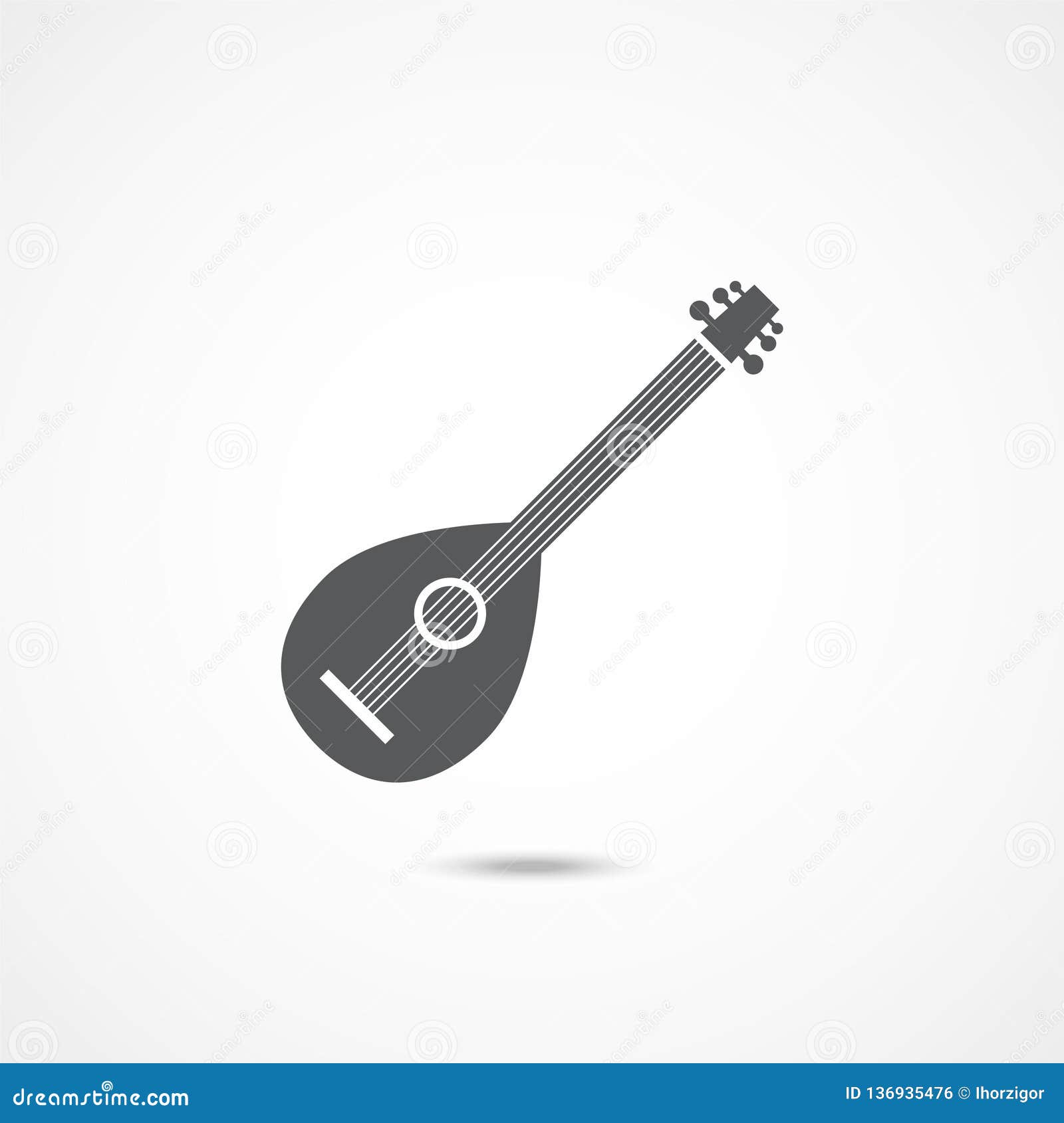 Lute icon vector stock vector. Illustration of abstract - 136935476