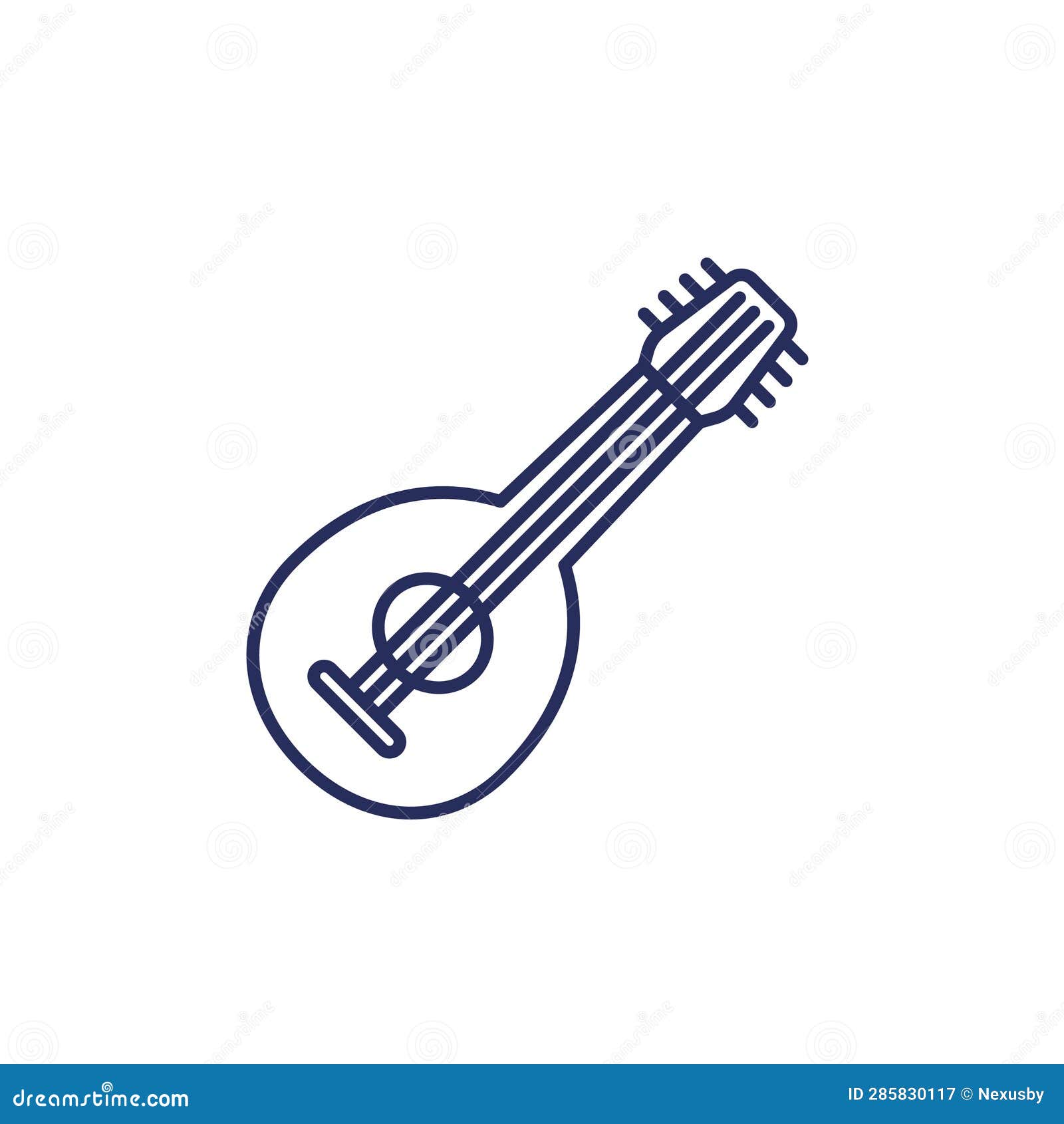 Lute One Line Art. Continuous Line Drawing Of Music, Instrument, Folk ...