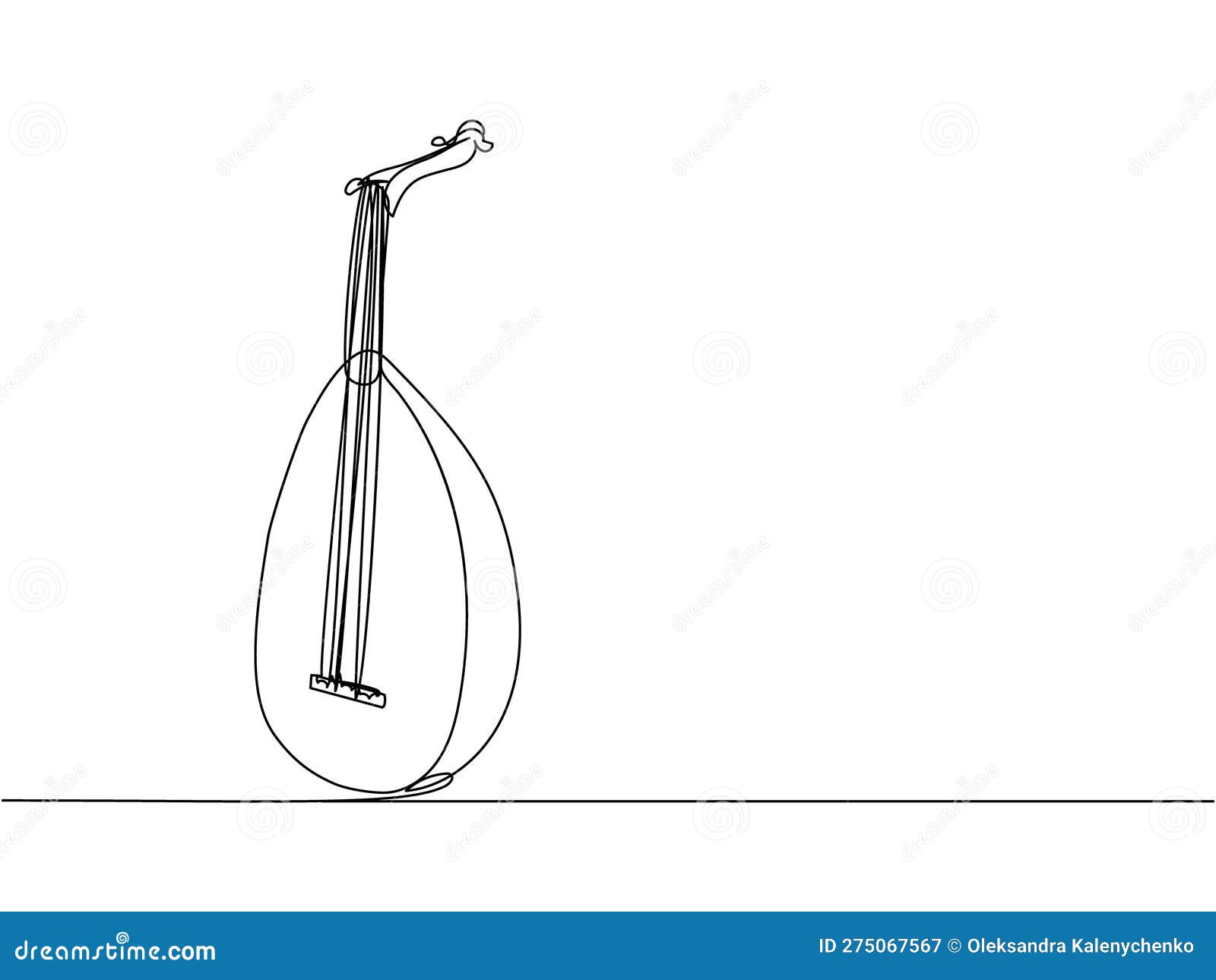 Lute Line Drawing Cartoon Style String Instrument Lute Clipart Drawing