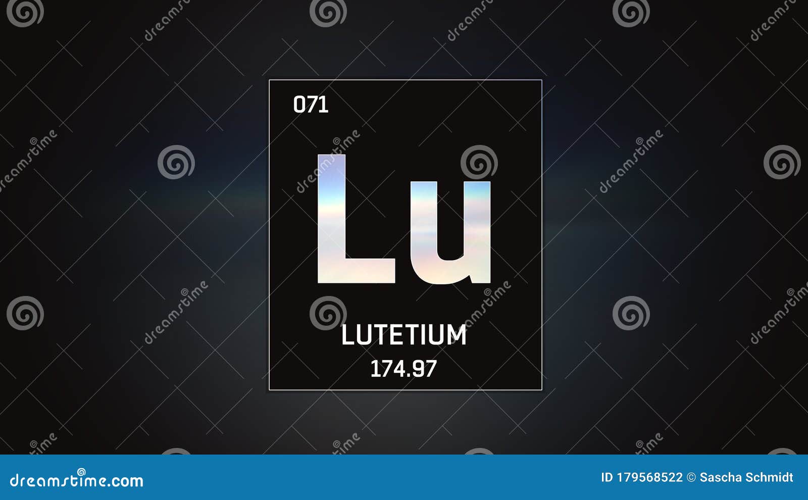 Lutetium, 3D Rendering Of Symbols Of The Elements Of The Periodic Table ...