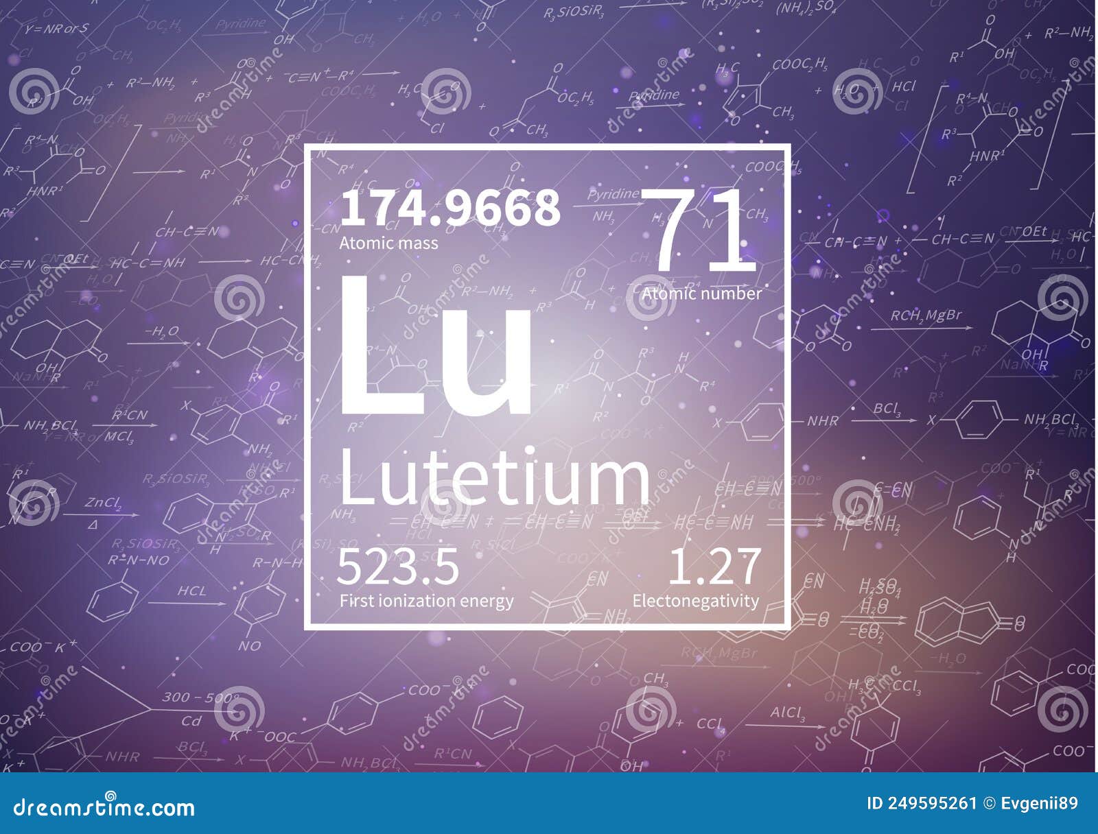 Lutetium Lu Chemical Element Of Periodic Table Isolated On White ...