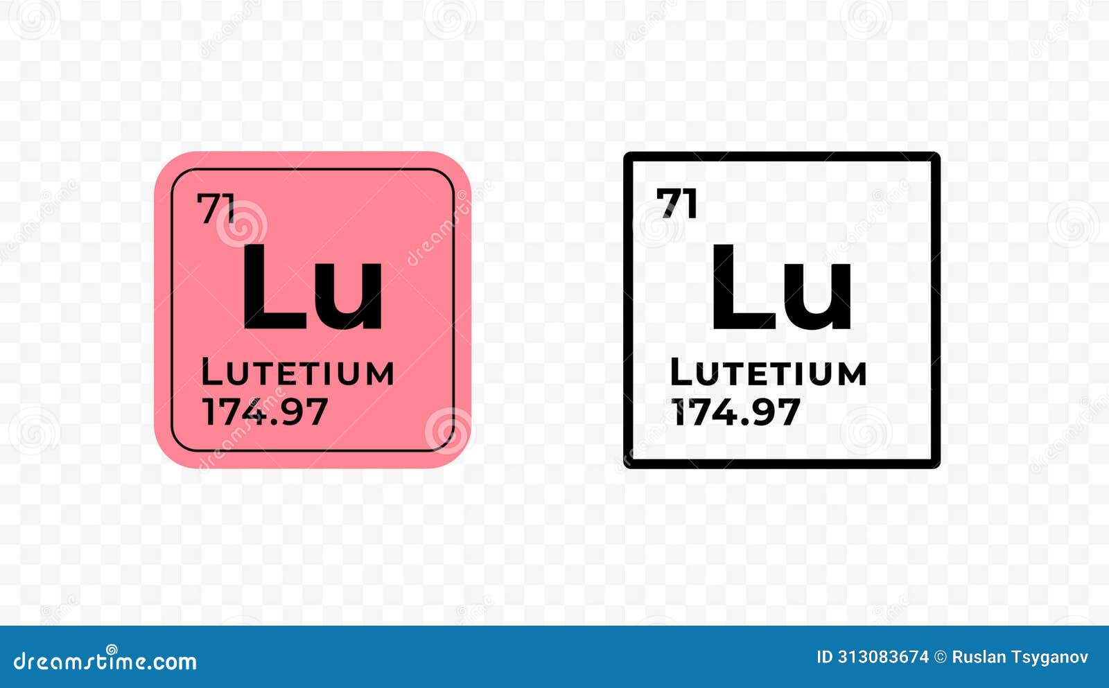 Lutetium As Element 71 Of The Periodic Table 3D Illustration On Orange ...