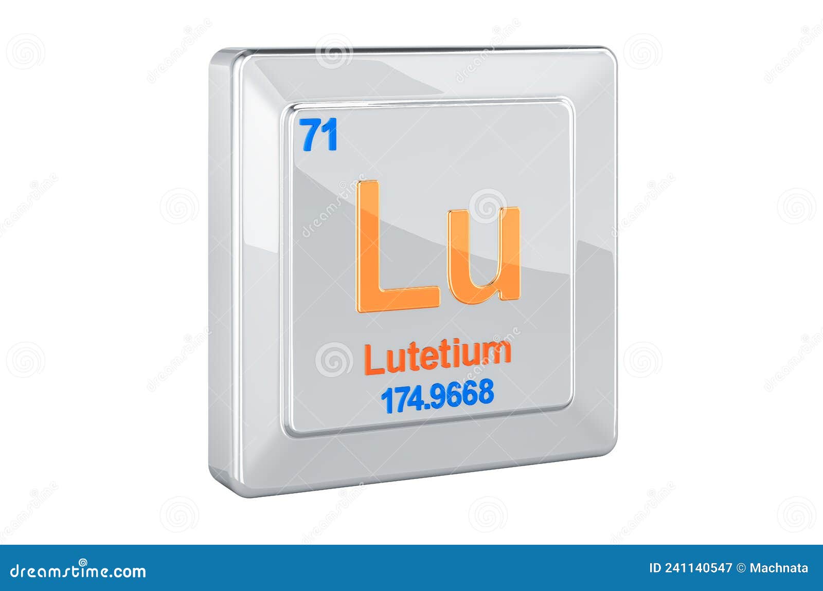 Lutetium, 3D Rendering Of Symbols Of The Elements Of The Periodic Table ...
