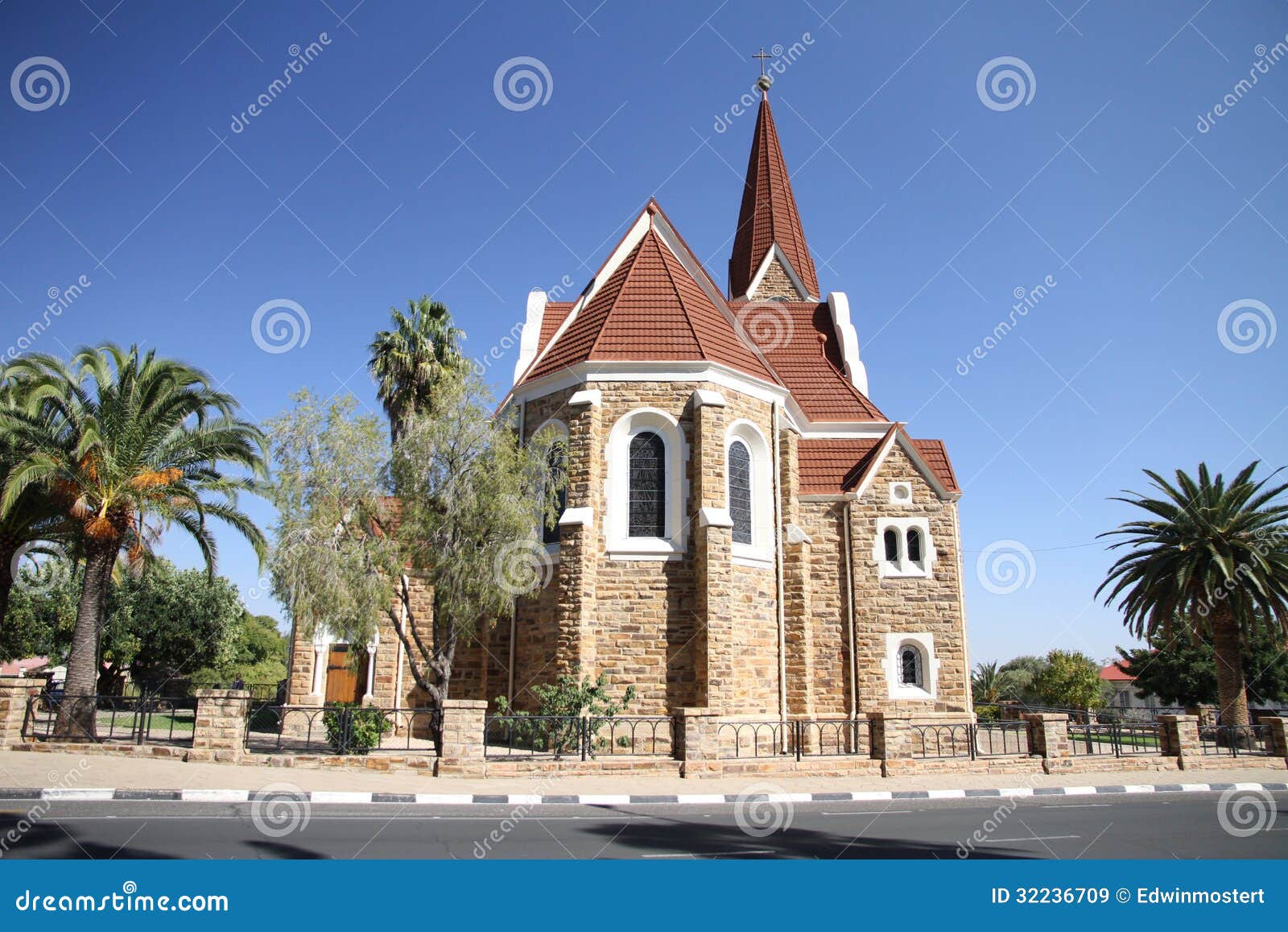 Lutheran Church in Windhoek Stock Image - Image of culture, facade ...