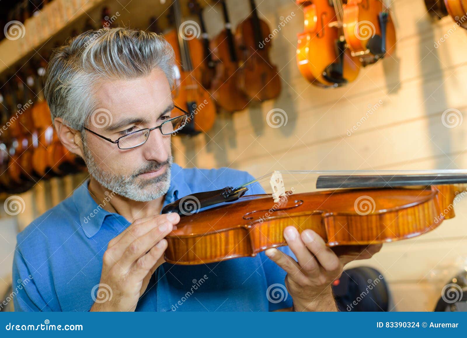 Luthier focused on job stock photo. Image of wood, secure - 83390324