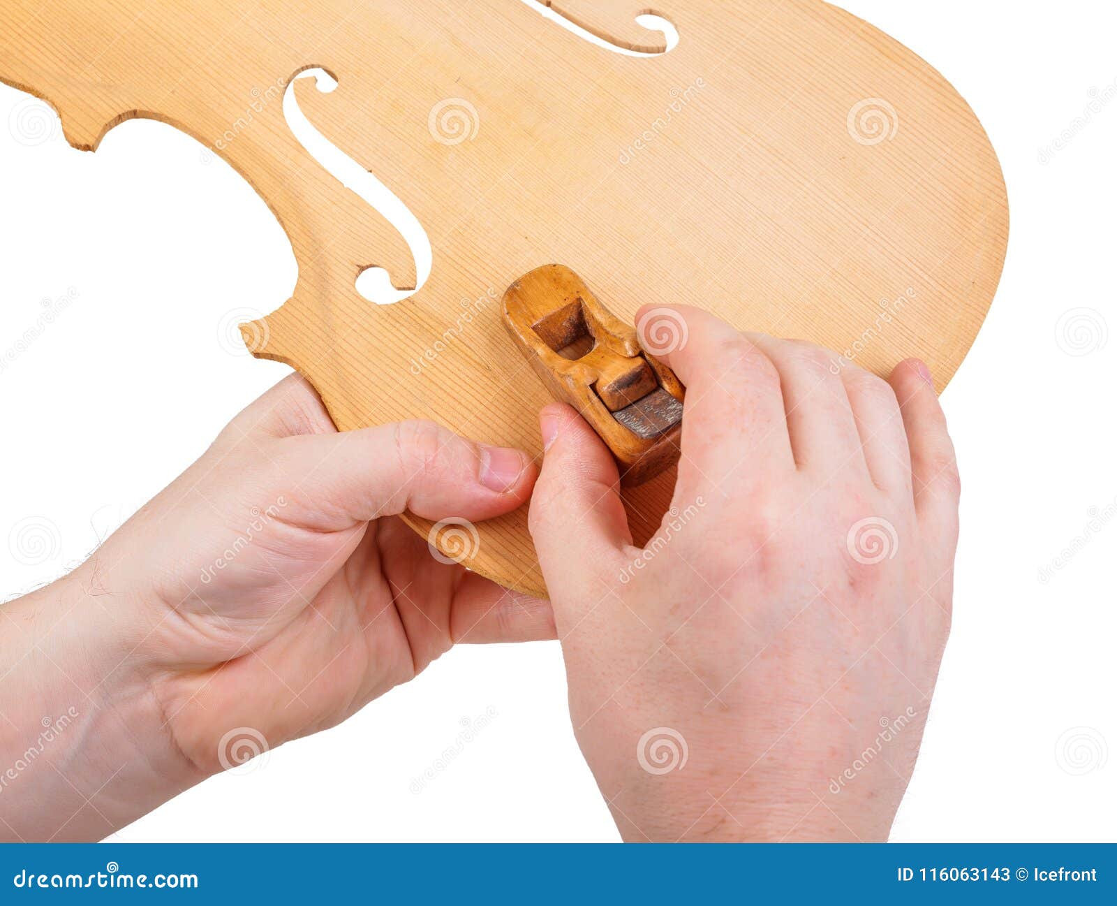 Luthier Using Small Hand Plane Stock Image - Image of sharp, work ...