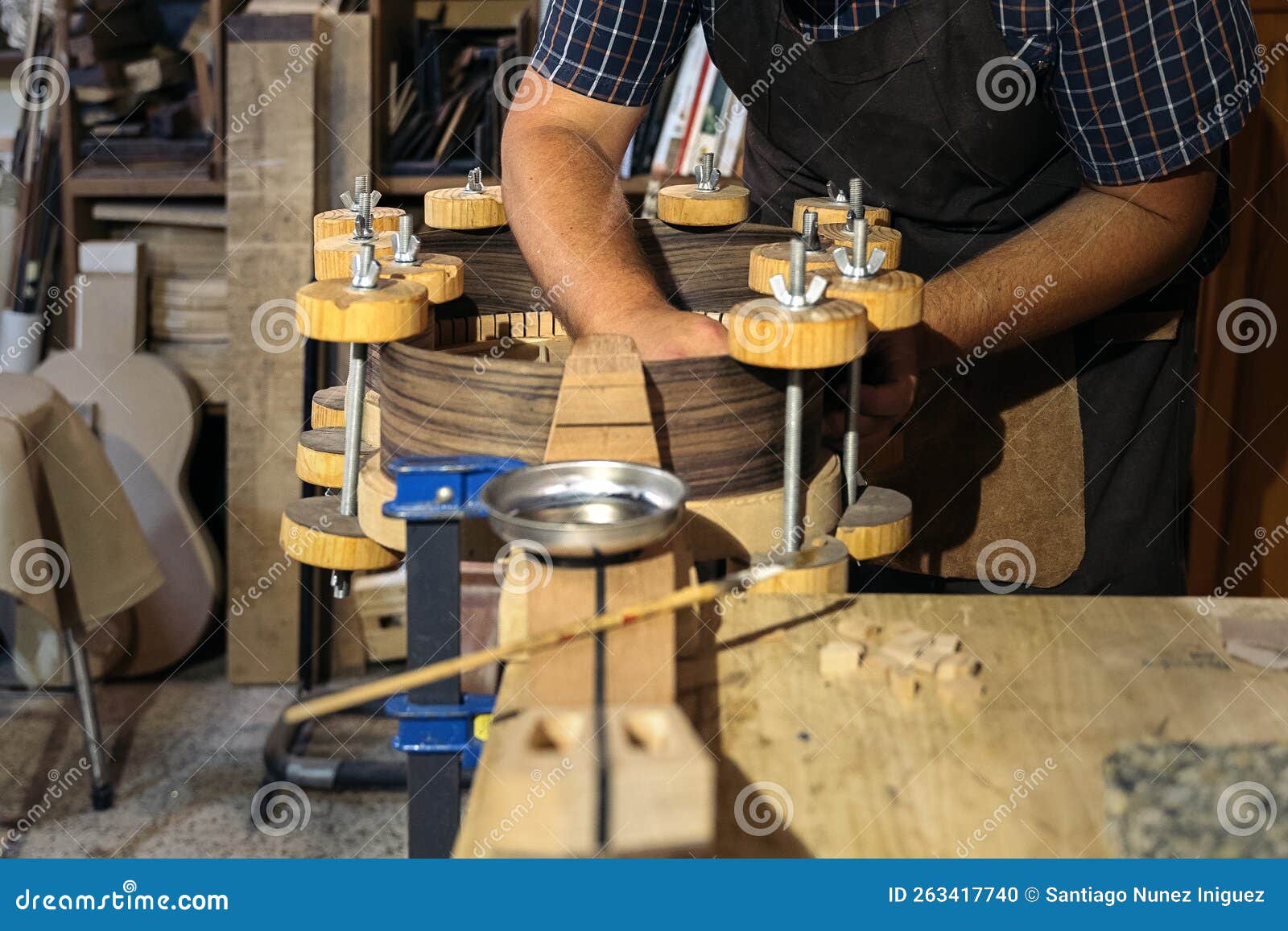 Luthier Working in Workshop Stock Photo - Image of manufacture ...