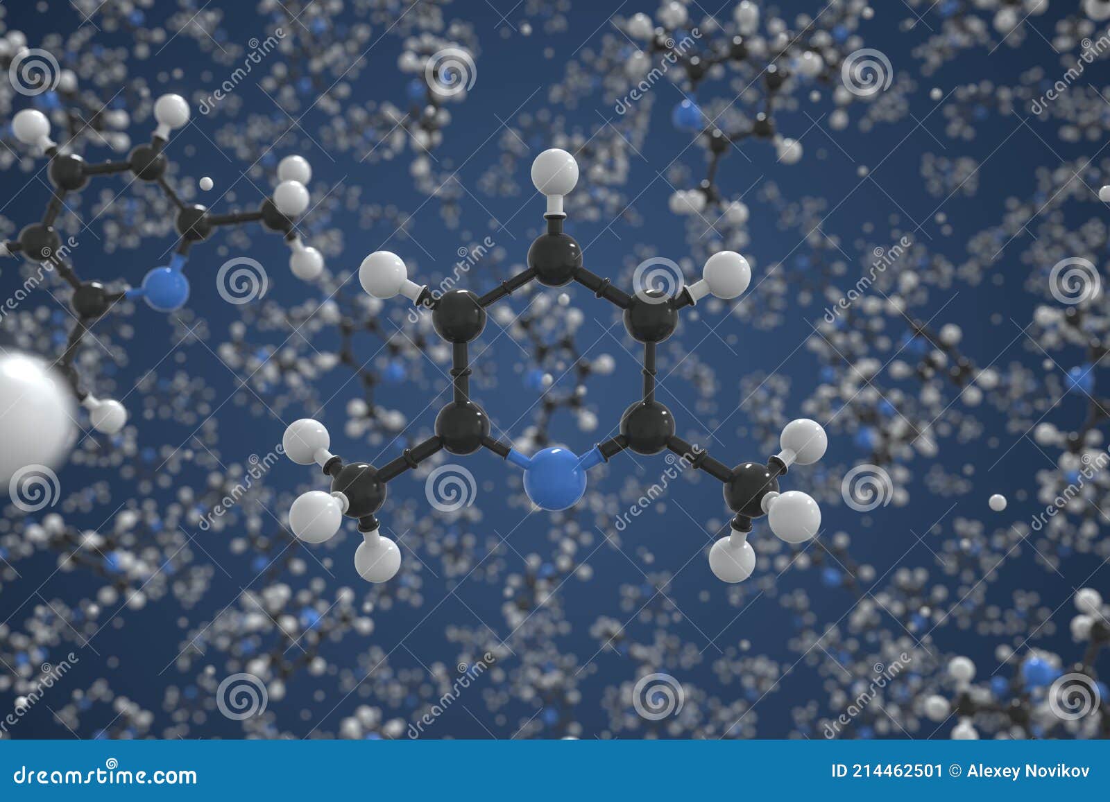 2,6-lutidine Molecule. Ball-and-stick Molecular Model. Chemistry ...