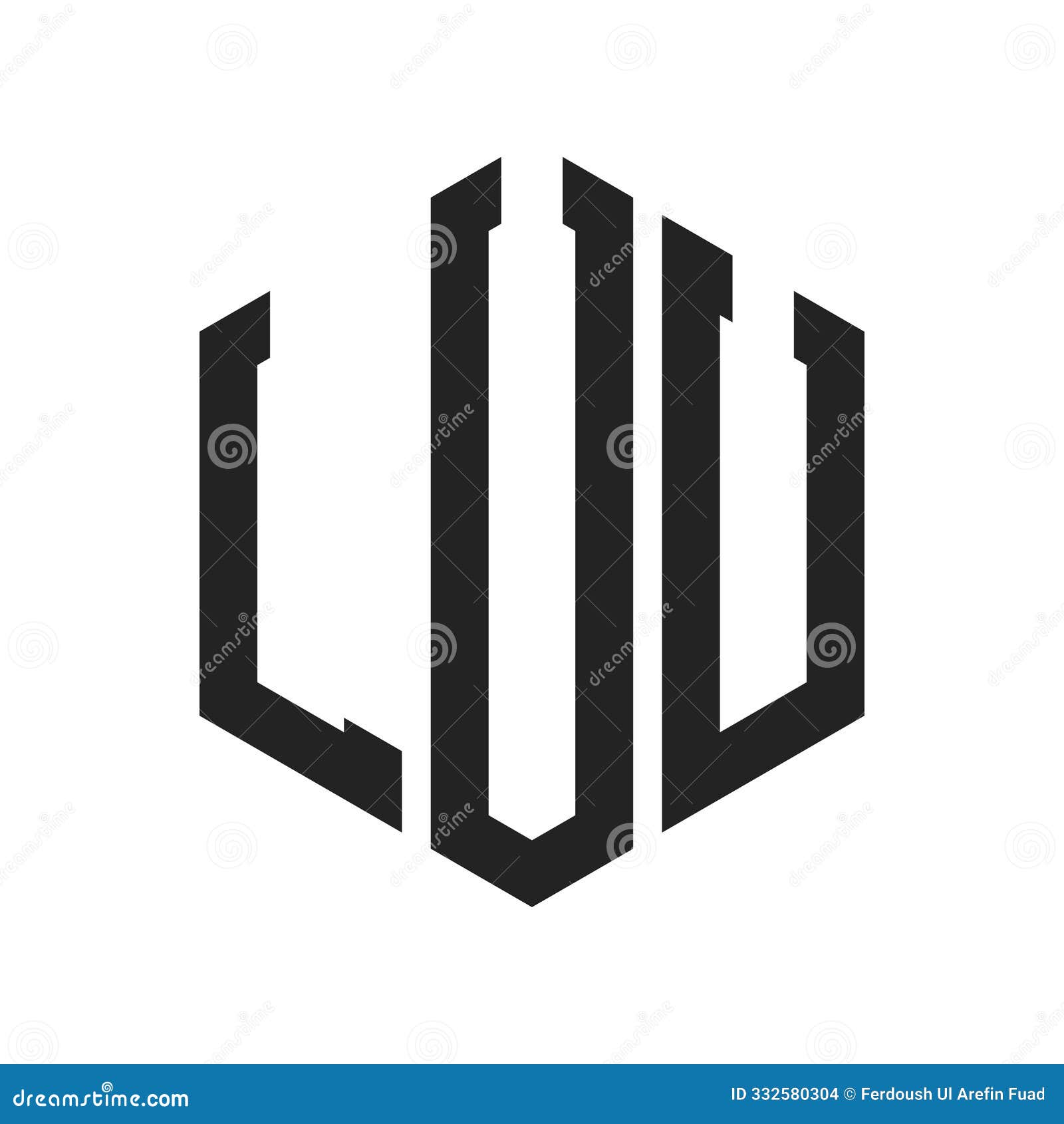 LUU Logo Design. Initial Letter LUU Monogram Logo Using Hexagon Shape ...