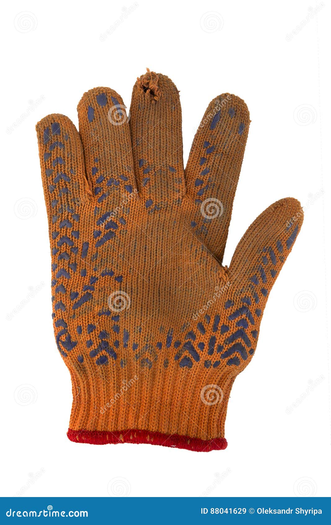 Luva rasgada do trabalho imagem de stock. Imagem de emborrachado - 88041629