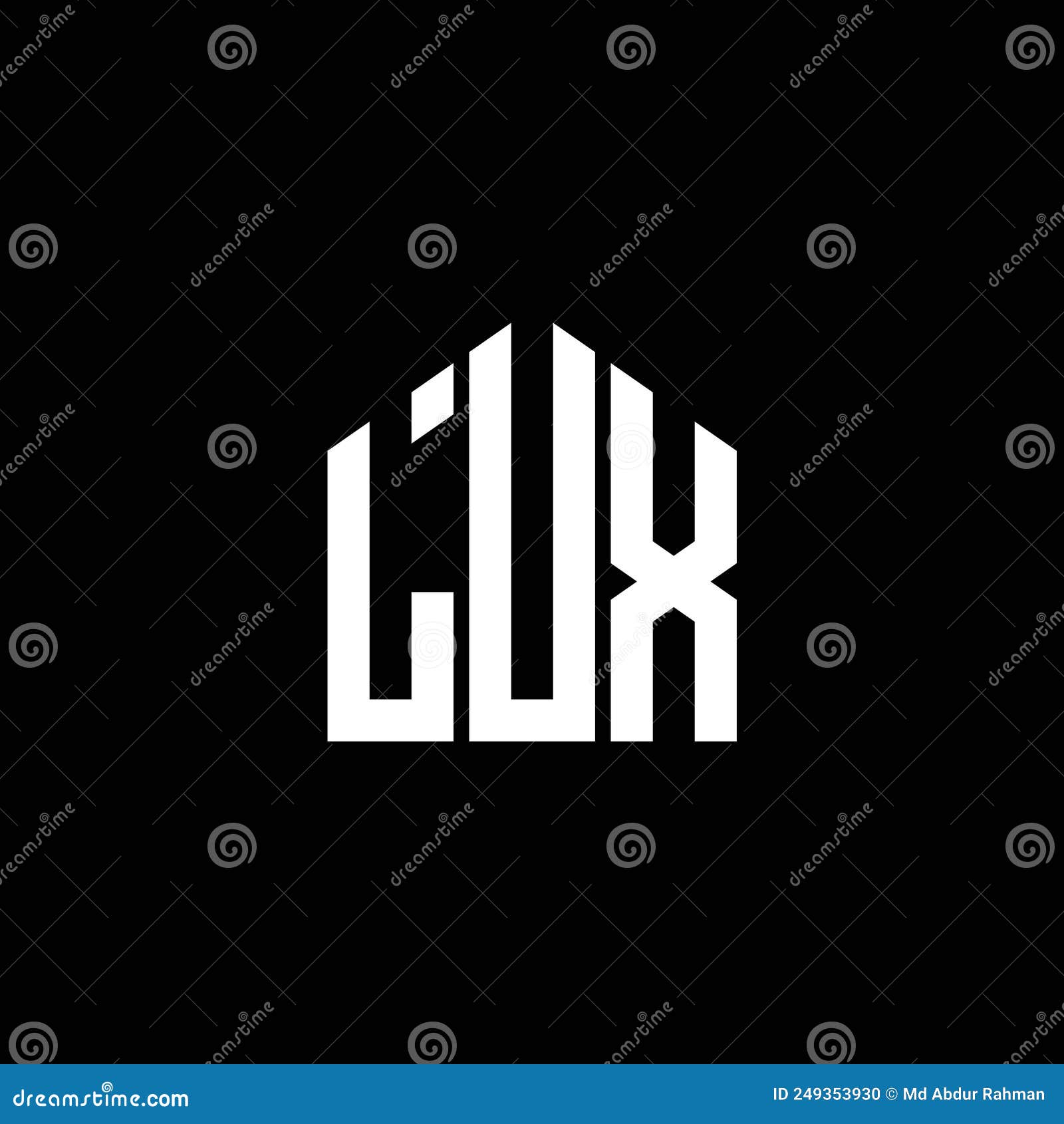 LUX Letter Logo Design on BLACK Background. LUX Creative Initials ...