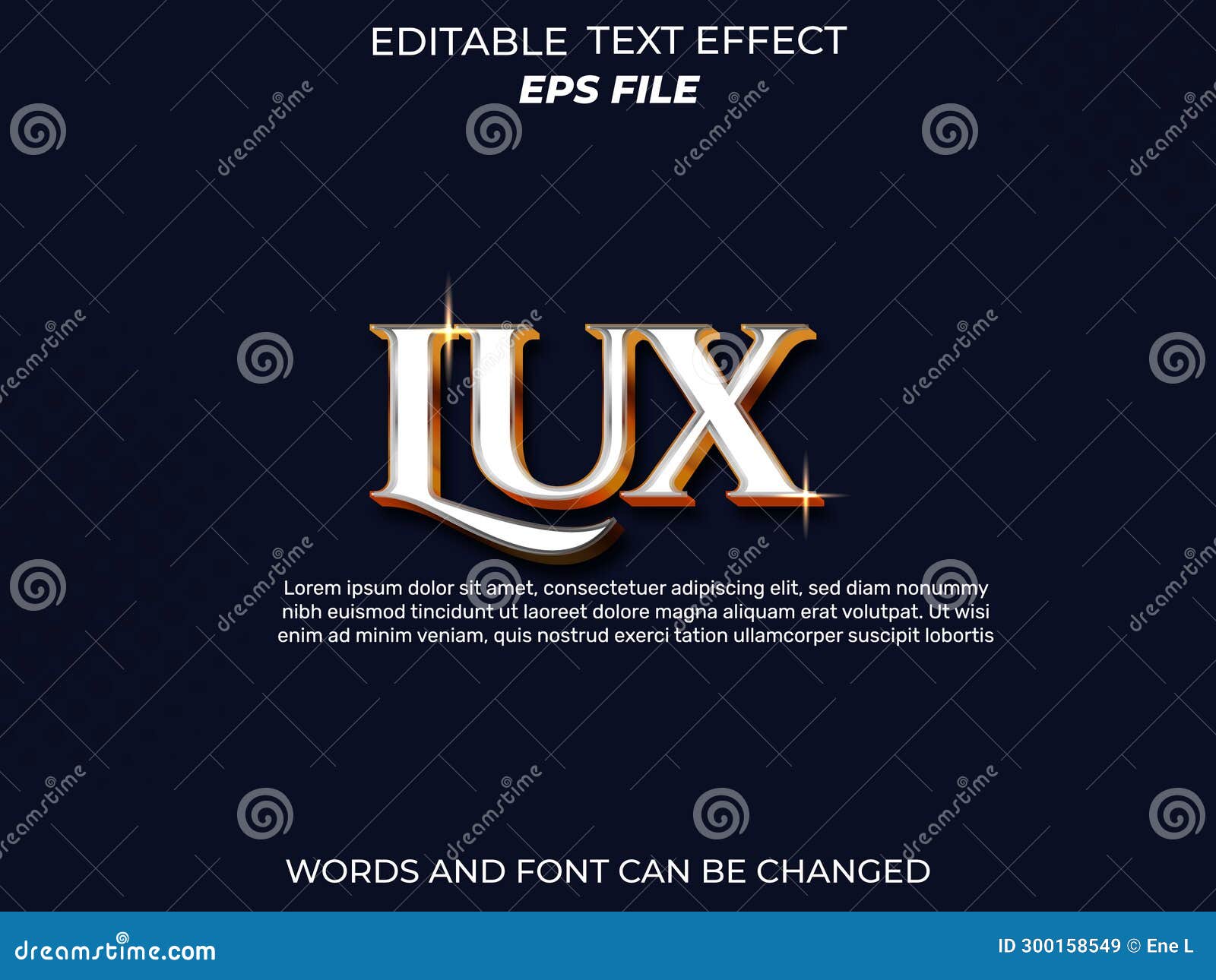 Lux Text Effect, Font Editable, Typography, 3d Text. Vector Template ...