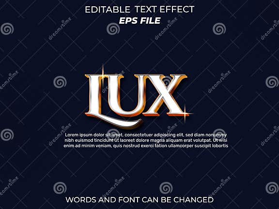 Lux Text Effect, Font Editable, Typography, 3d Text. Vector Template ...