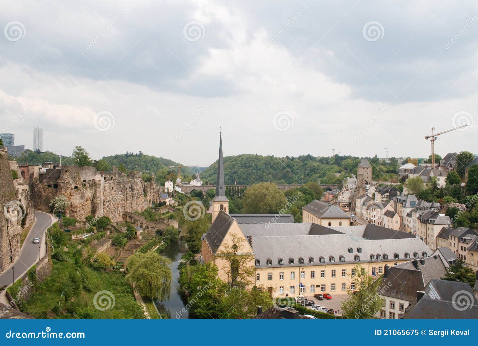 Luxembourg City. panorama stock image. Image of landmark - 21065675