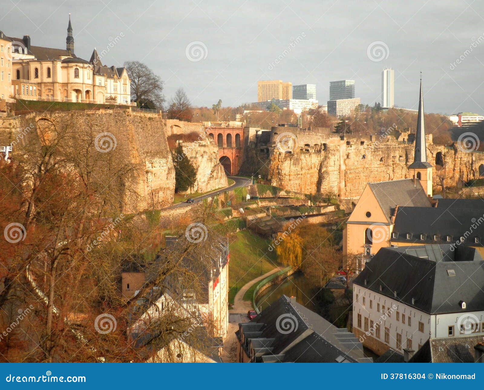 Luxembourg City View stock photo. Image of skyscraper - 37816304