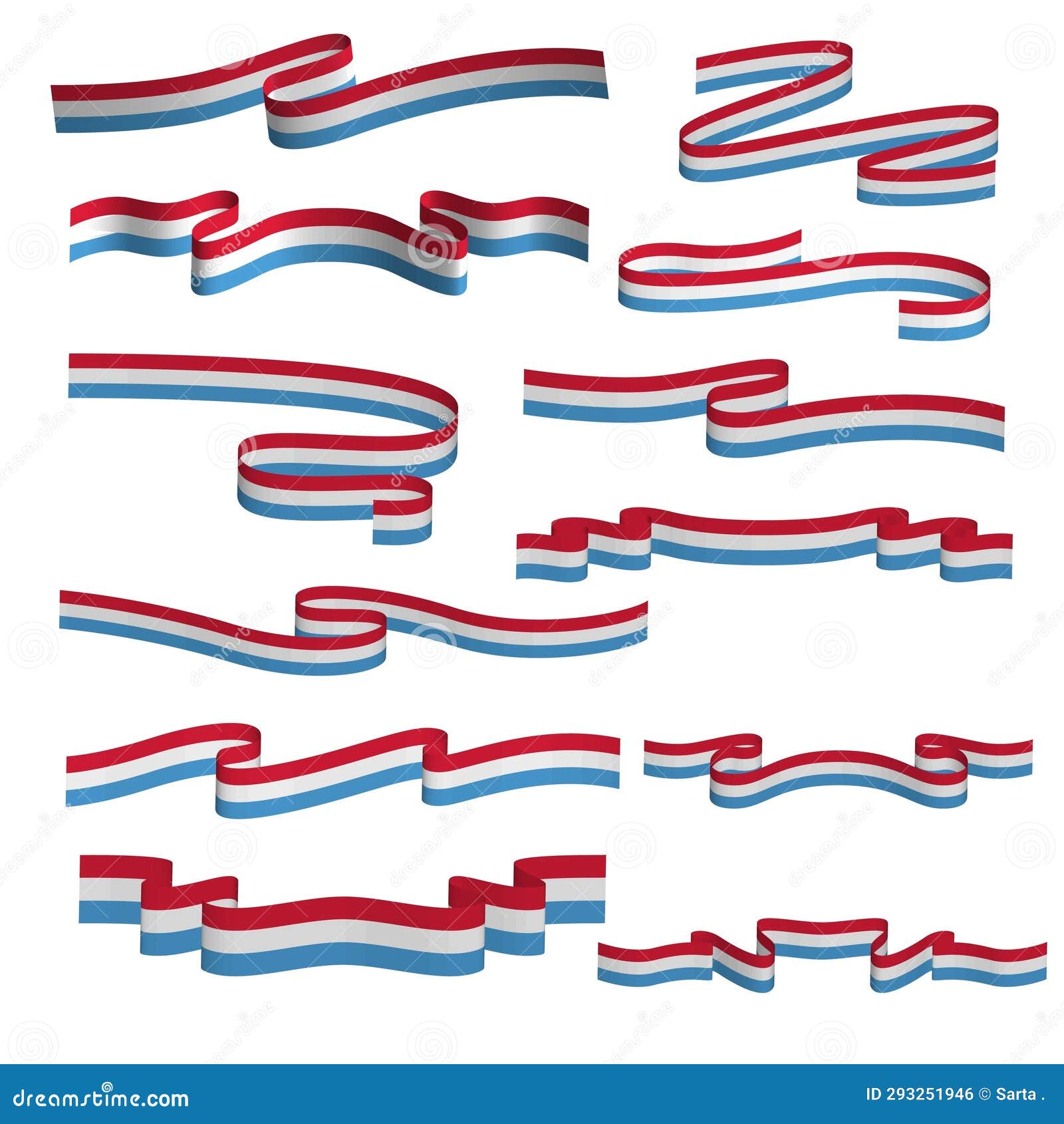 Luxembourg Flag Ribbon Banner Vector Stock Vector - Illustration of ...