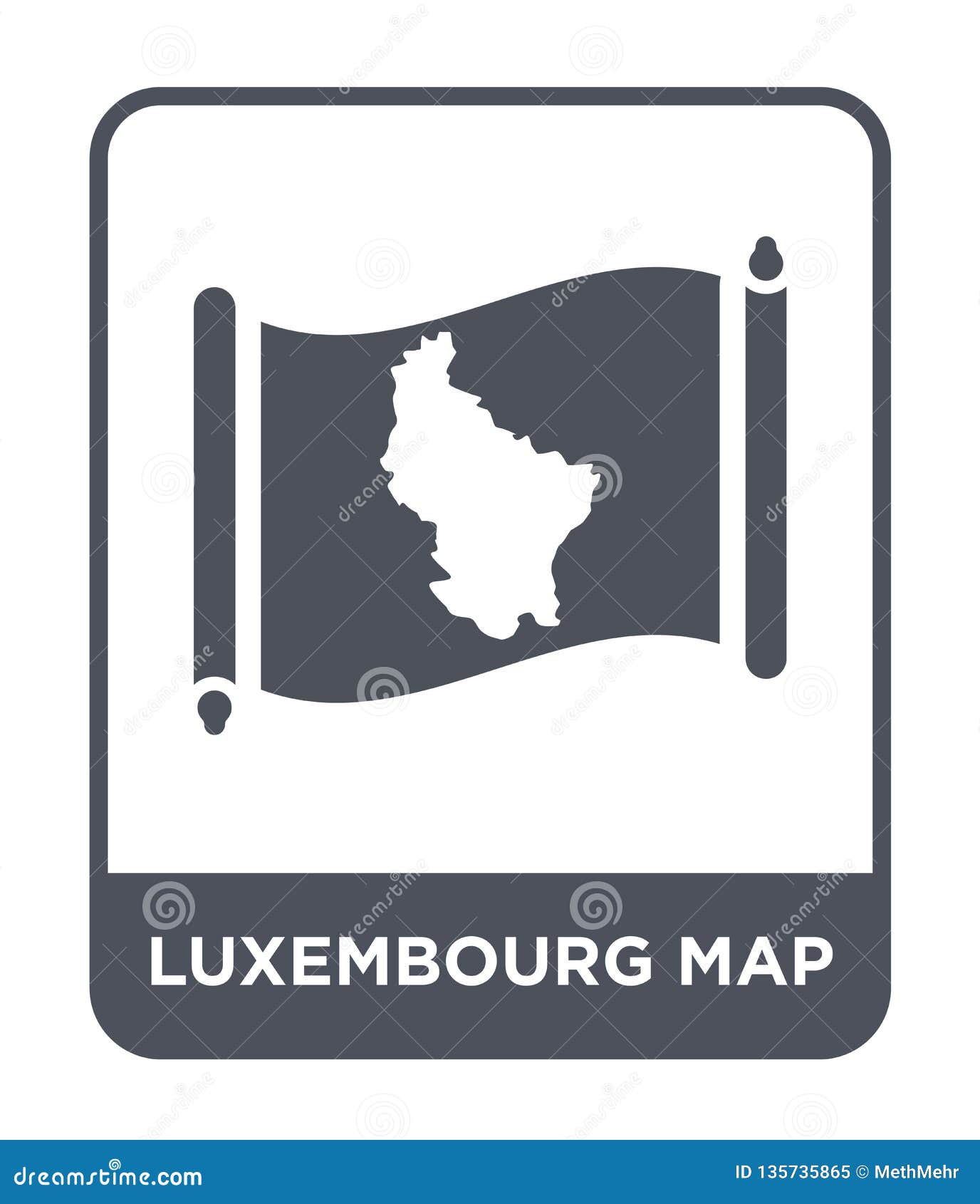 Luxembourg Map Icon in Trendy Design Style. Luxembourg Map Icon ...
