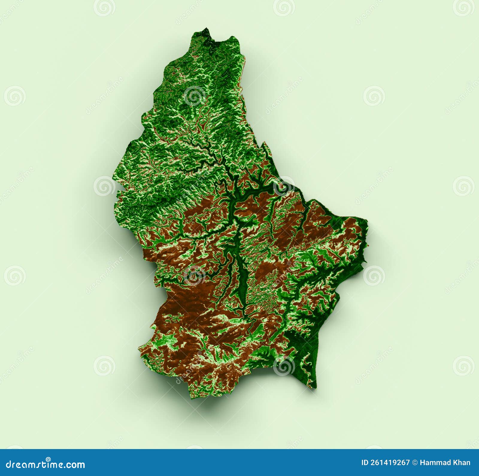 Luxembourg Topographic Map 3d Realistic Map Color 3d Illustration Stock Illustration ...
