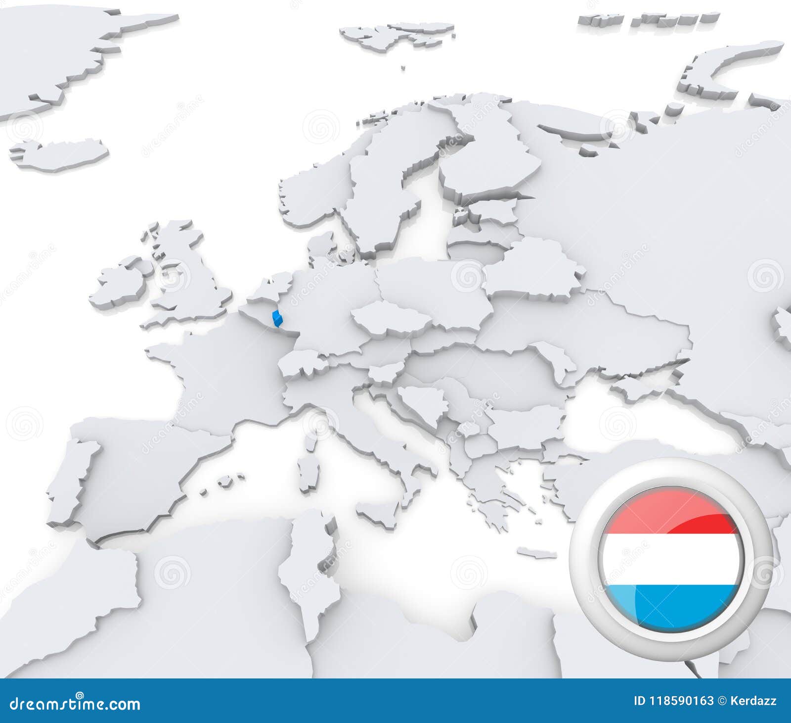 Luxemburgo No Mapa De Europa Ilustração Stock - Ilustração de isolado ...