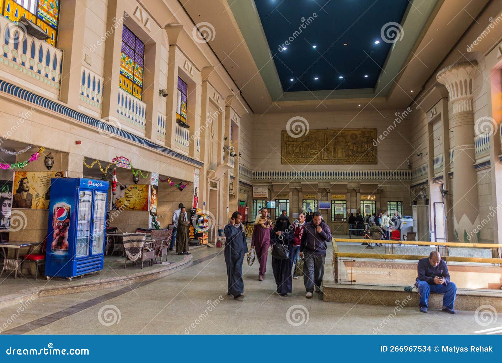LUXOR, EGYPT - FEB 17, 2019: Interior of the Luxor Railway Station, Egy ...
