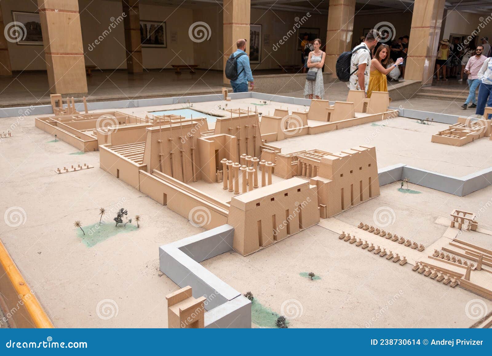 The Layout of the Temple Karnak in Luxor, Egypt. View of a Model of ...