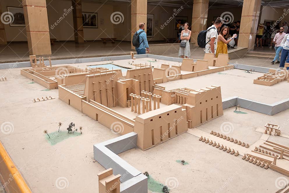 The Layout of the Temple Karnak in Luxor, Egypt. View of a Model of ...
