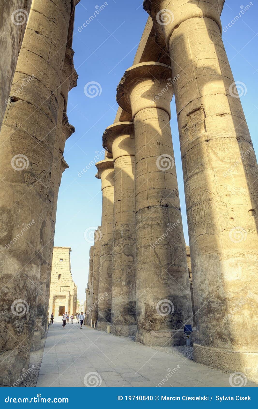 Luxor temple colonnade stock photo. Image of pillar, archeology - 19740840