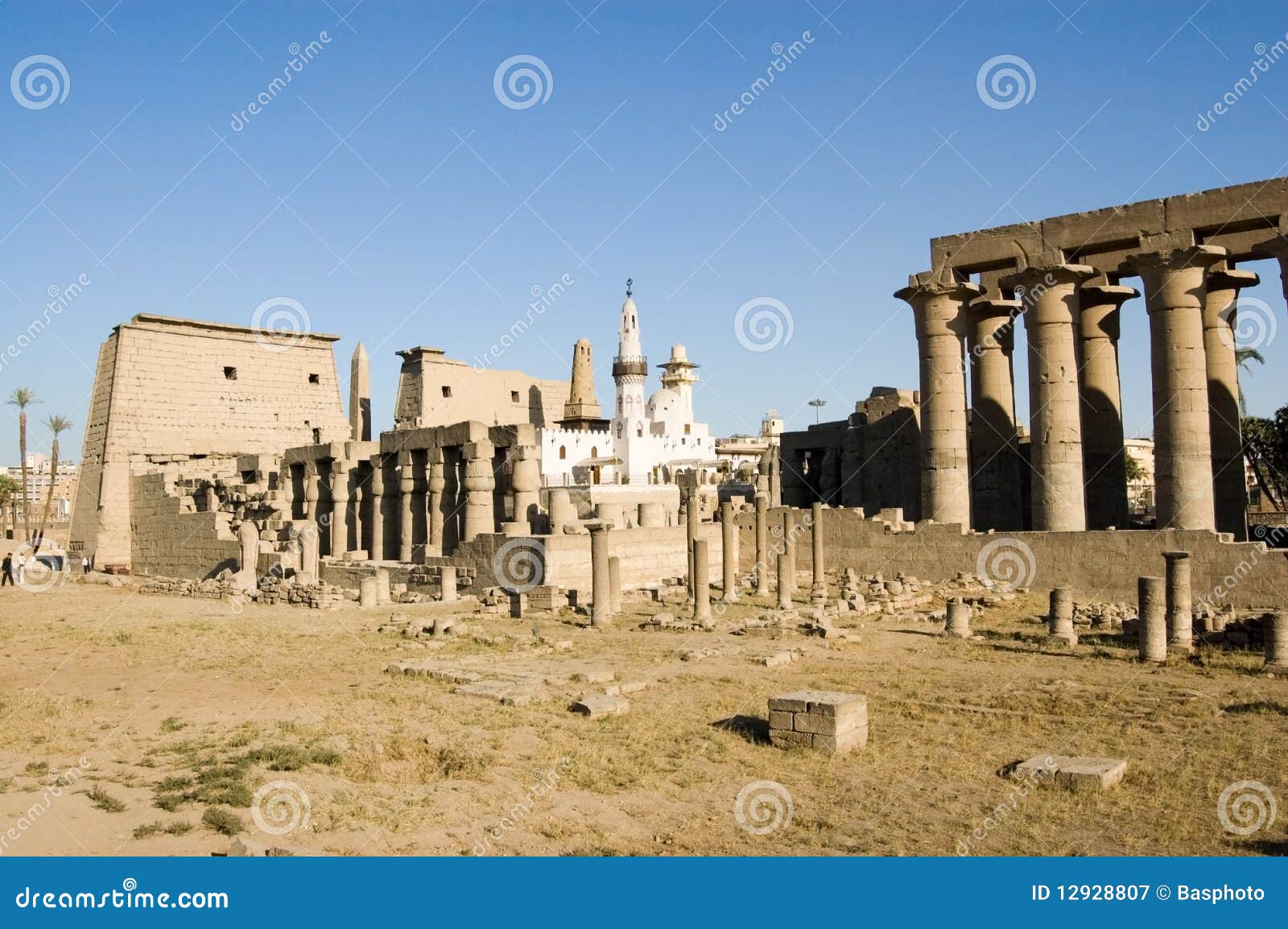 Luxor Temple with Mosque stock image. Image of egypt - 12928807