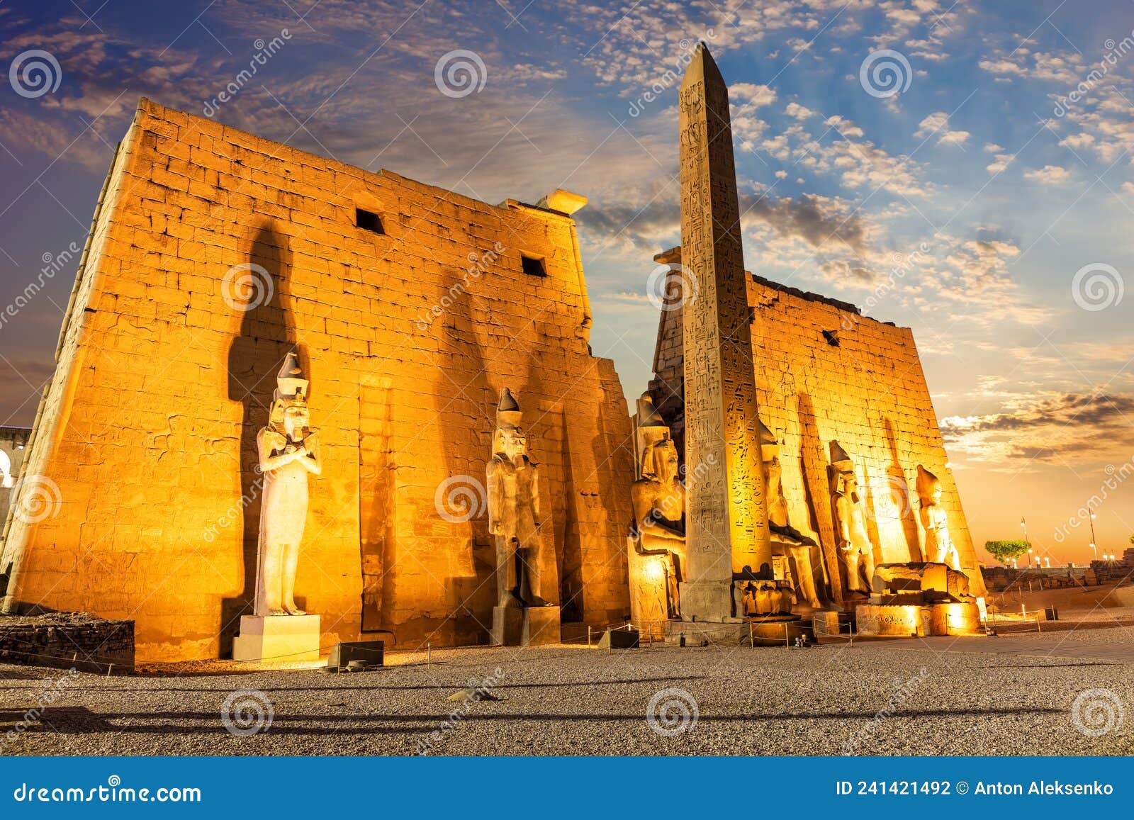 Luxor Temple Side View, Beautiful Sunset Light, Egypt Editorial ...