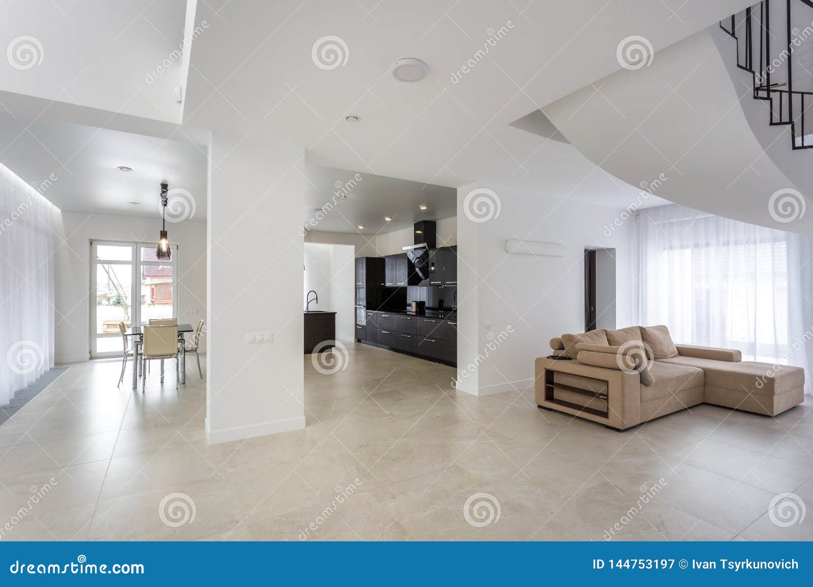 Luxure Hall Interior White Loft Flat Apartments Stock Image - Image of ...