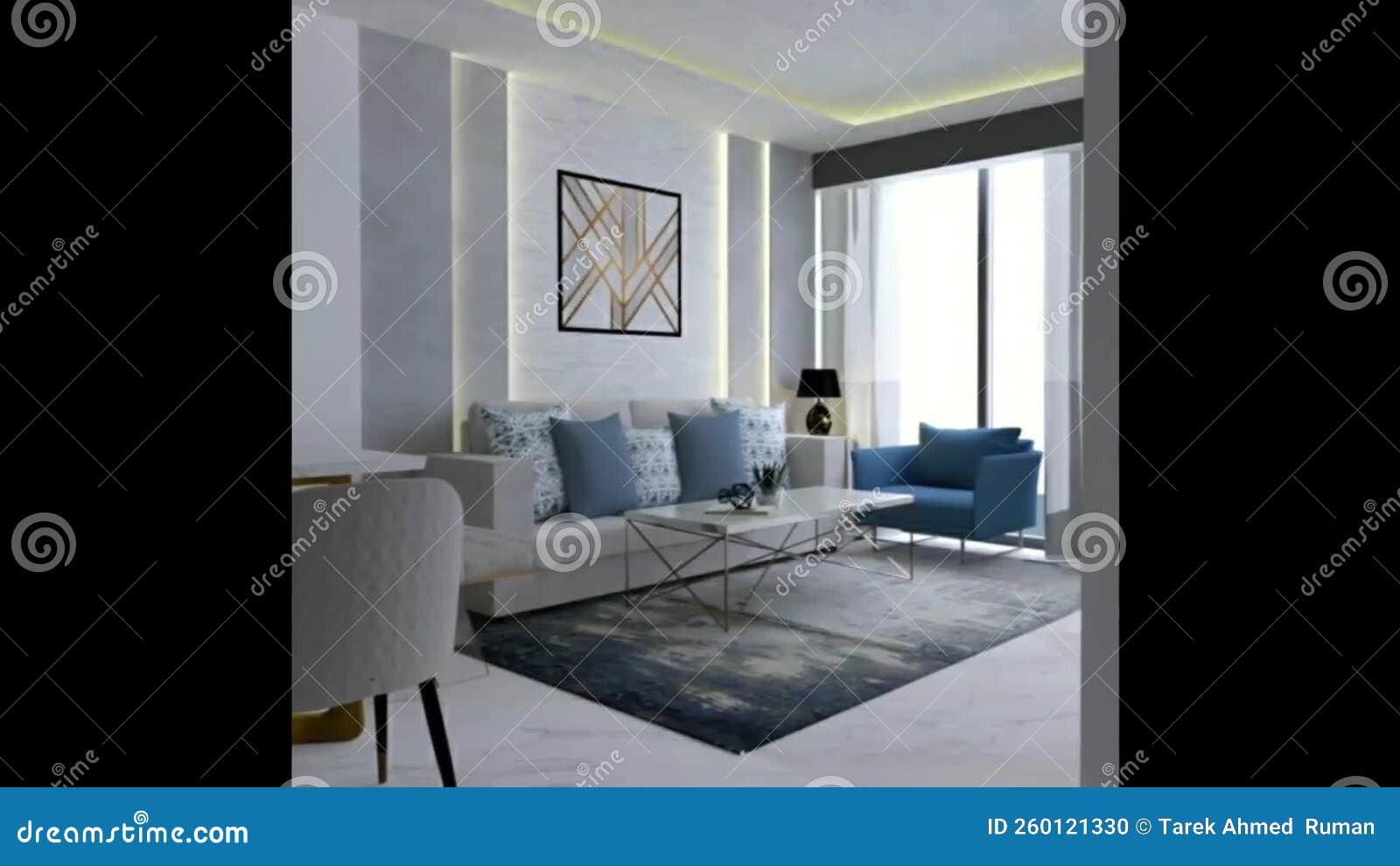 Luxurious Apartment Interior Design 3d Visualization. Modern ...