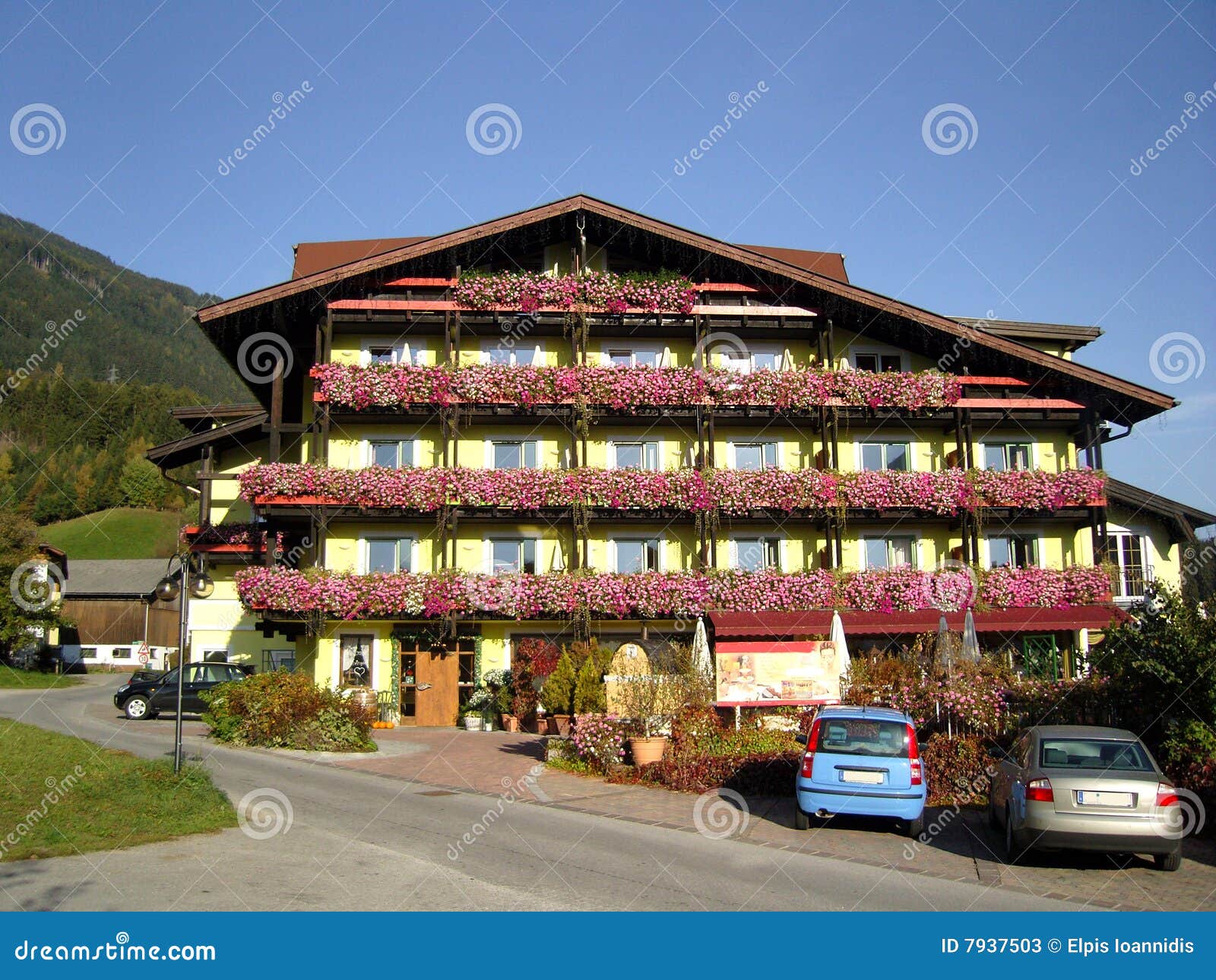 Luxurious Austrian hotel stock image. Image of roadway - 7937503