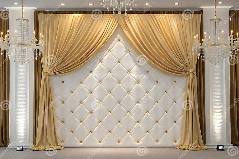 Luxurious Backdrop for a Special Event, Backdrop Should Feature a Large, White Fabric Panel with ...