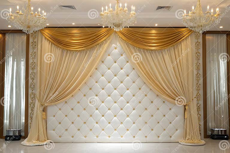 Luxurious Backdrop for a Special Event, Backdrop Should Feature a Large, White Fabric Panel with ...
