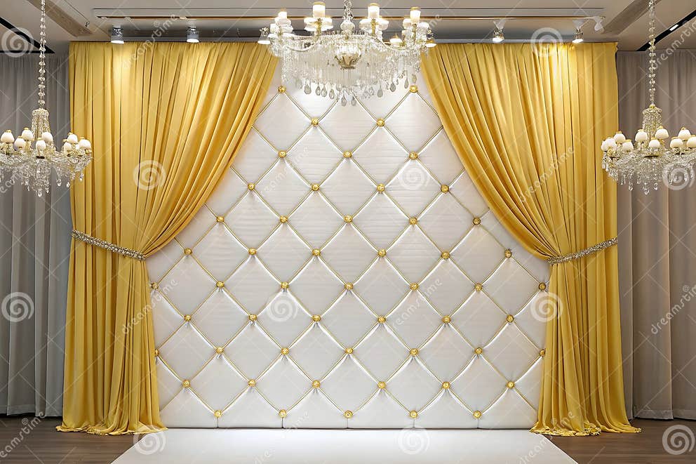 Luxurious Backdrop for a Special Event, Backdrop Should Feature a Large, White Fabric Panel with ...