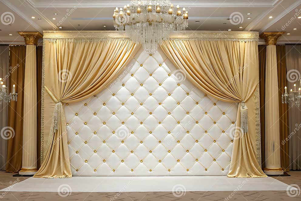 Luxurious Backdrop for a Special Event, Backdrop Should Feature a Large, White Fabric Panel with ...