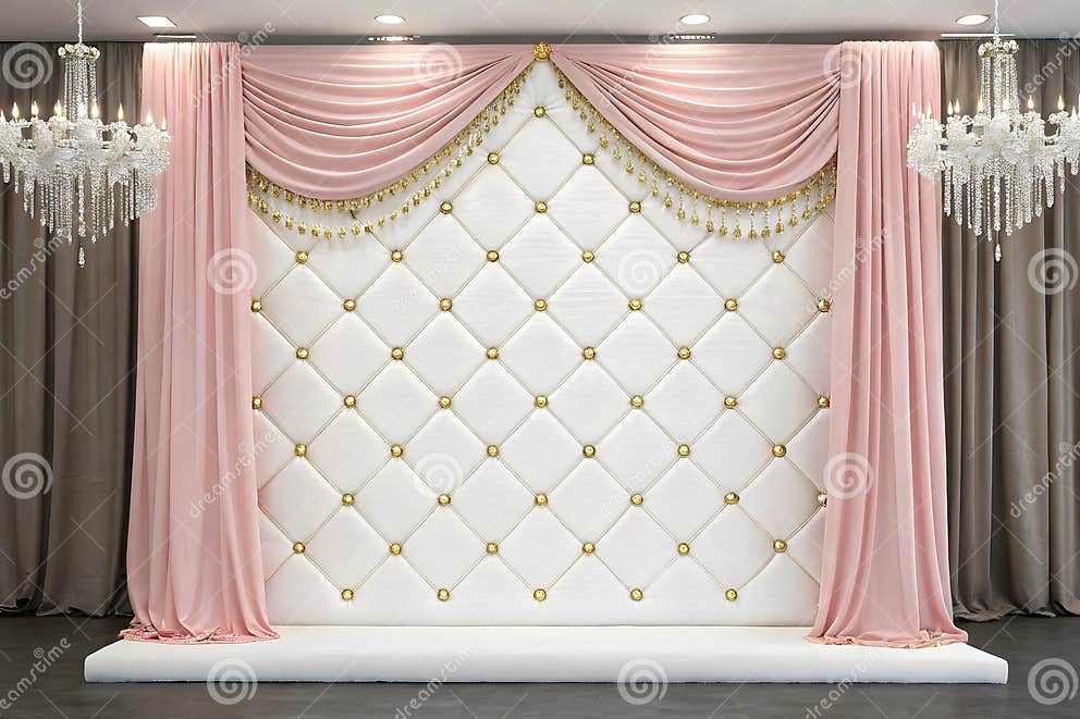Luxurious Backdrop for a Special Event, Backdrop Should Feature a Large, White Fabric Panel with ...