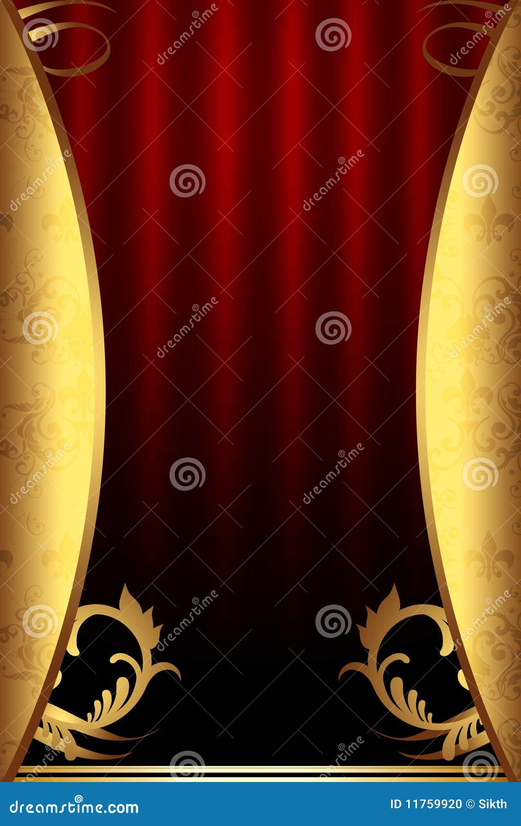 Luxurious Background in Red and Golden Colors Stock Illustration ...