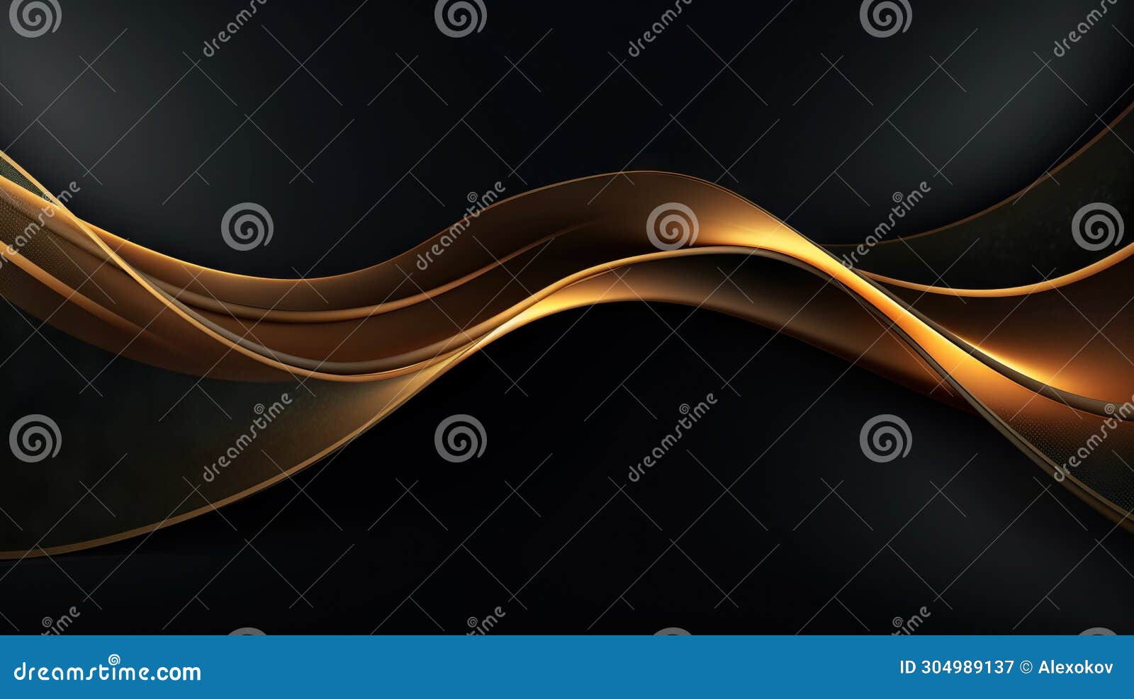 Luxurious Background with Wavy Gold Line Elements AI Generated Stock ...