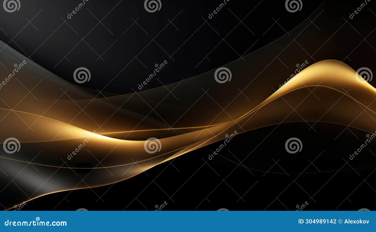 Luxurious Background with Wavy Gold Line Elements AI Generated Stock ...