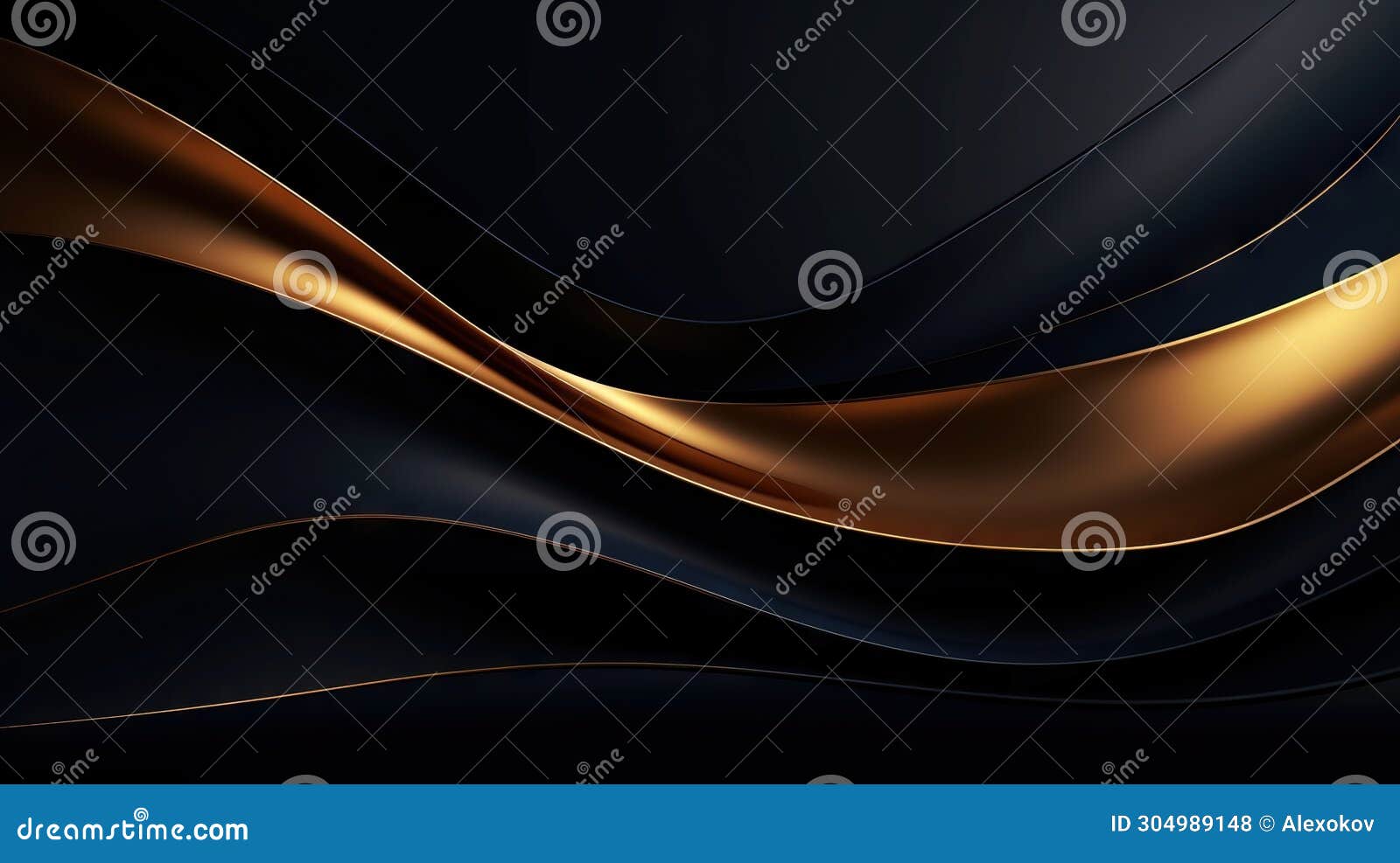 Luxurious Background with Wavy Gold Line Elements AI Generated Stock ...