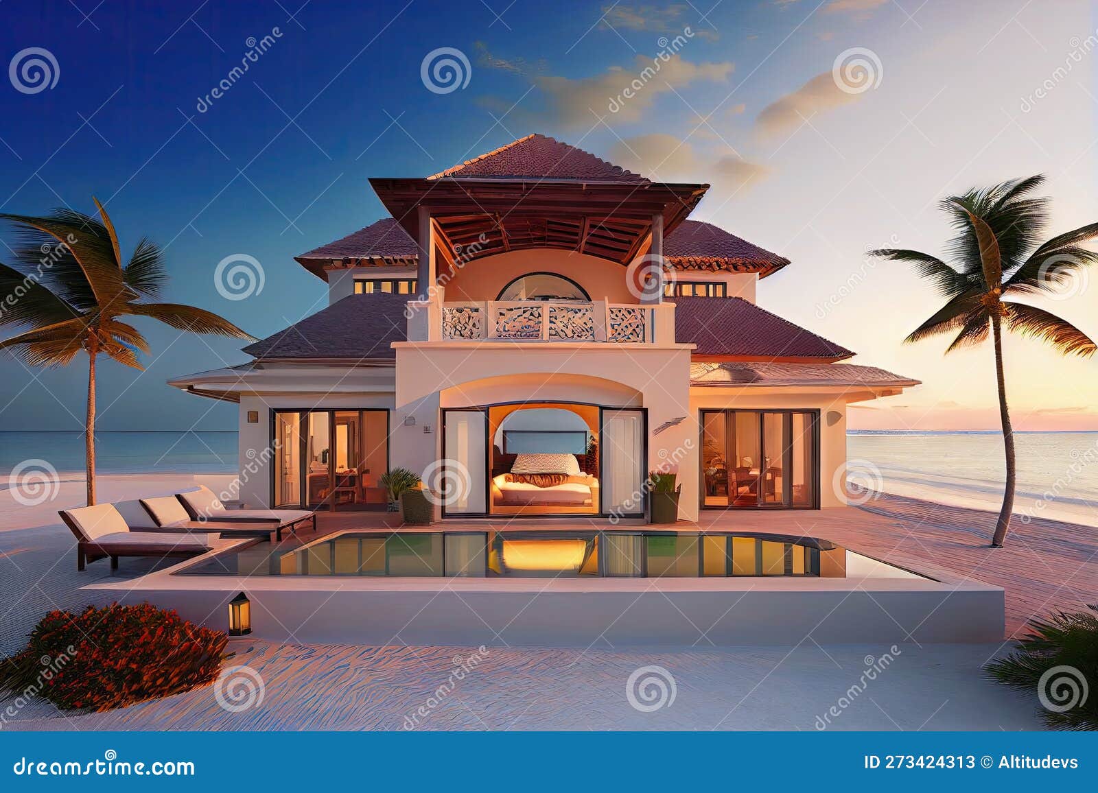 Luxurious Beachfront Villa with Open Floor Plan, Private Pool, and ...