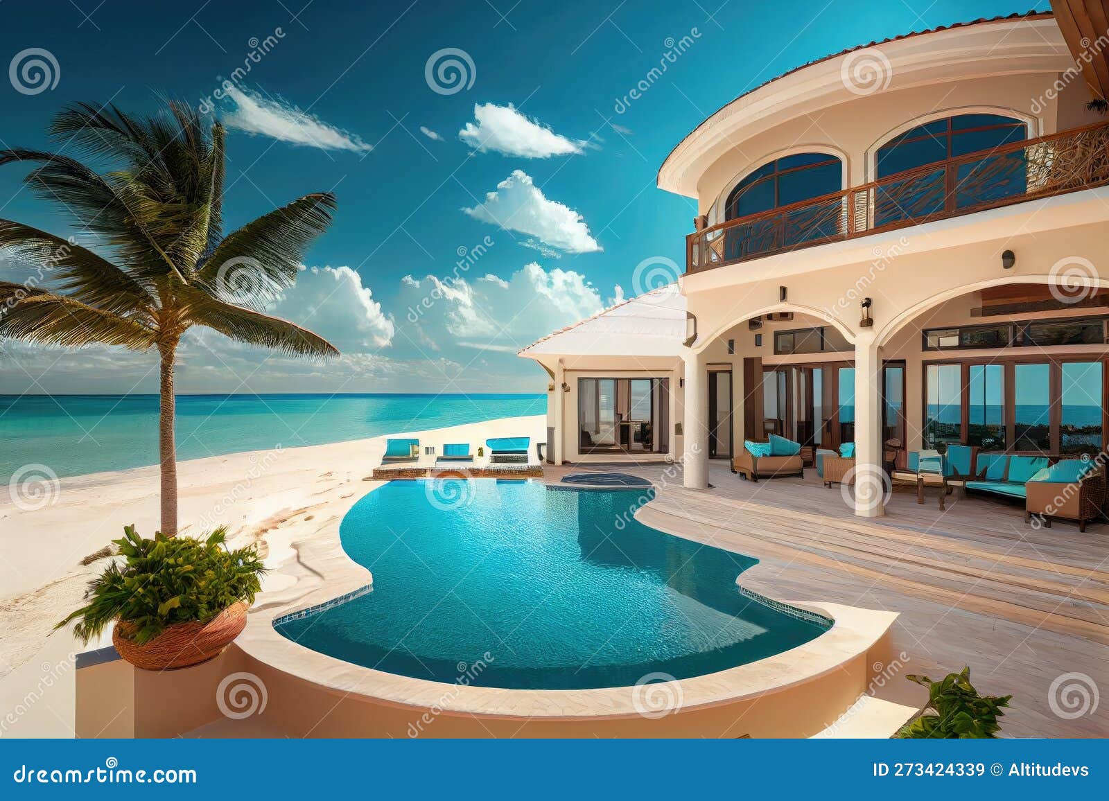 Luxurious Beachfront Villa with Open Floor Plan, Private Pool, and ...