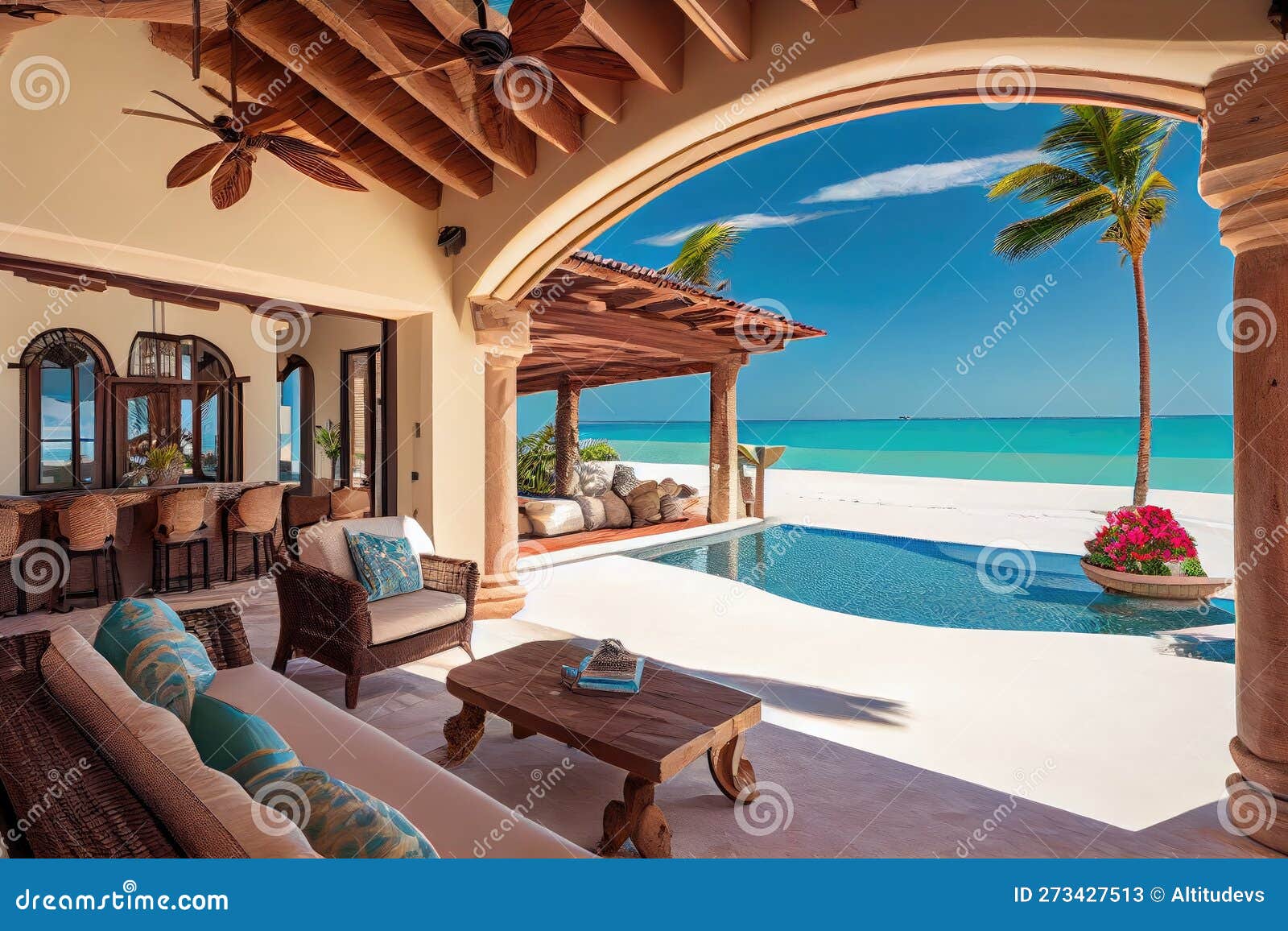 Luxurious Beachfront Villa with Open Floor Plan, Private Pool, and ...
