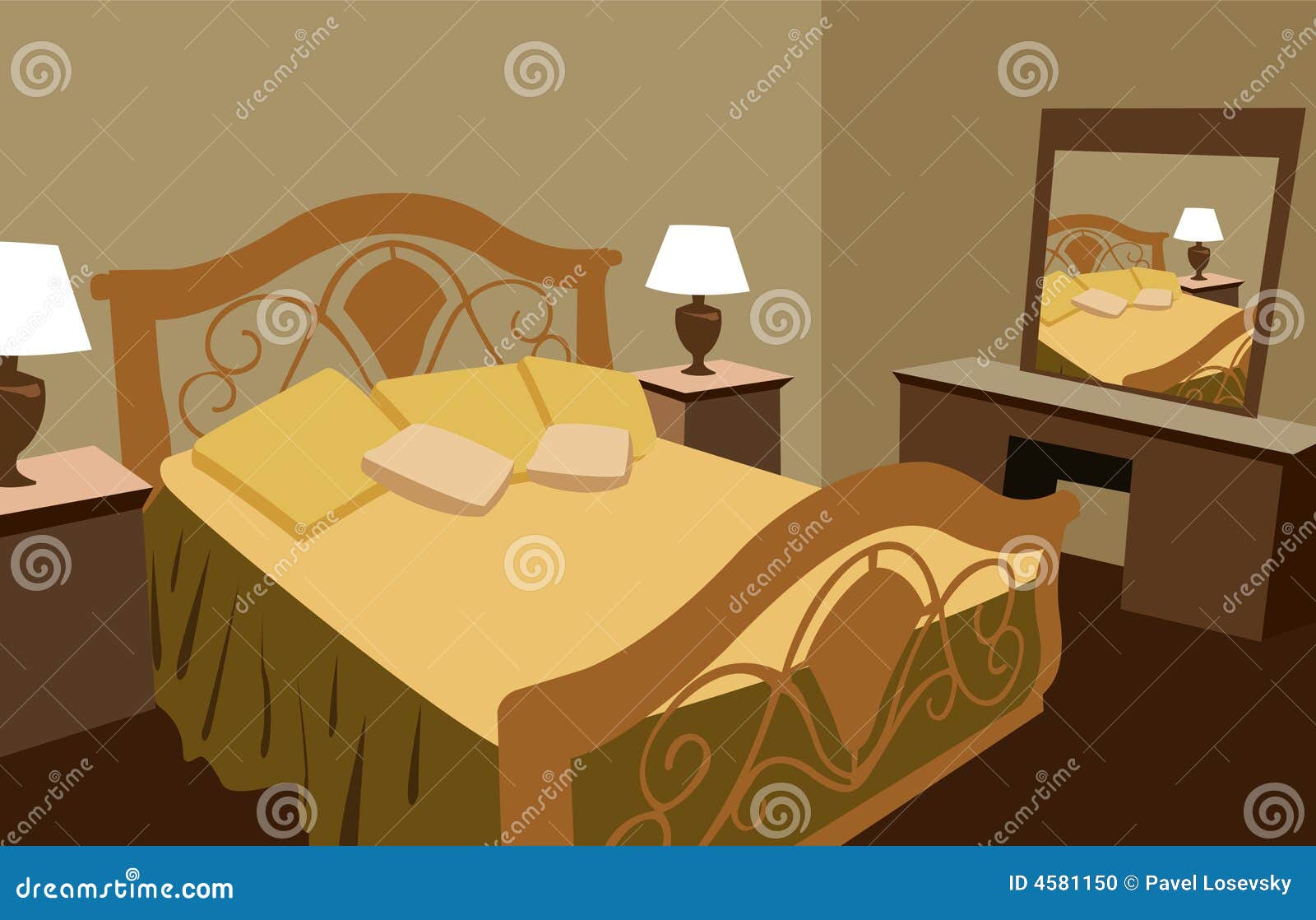 Luxurious bedroom vector stock vector. Illustration of grand - 4581150